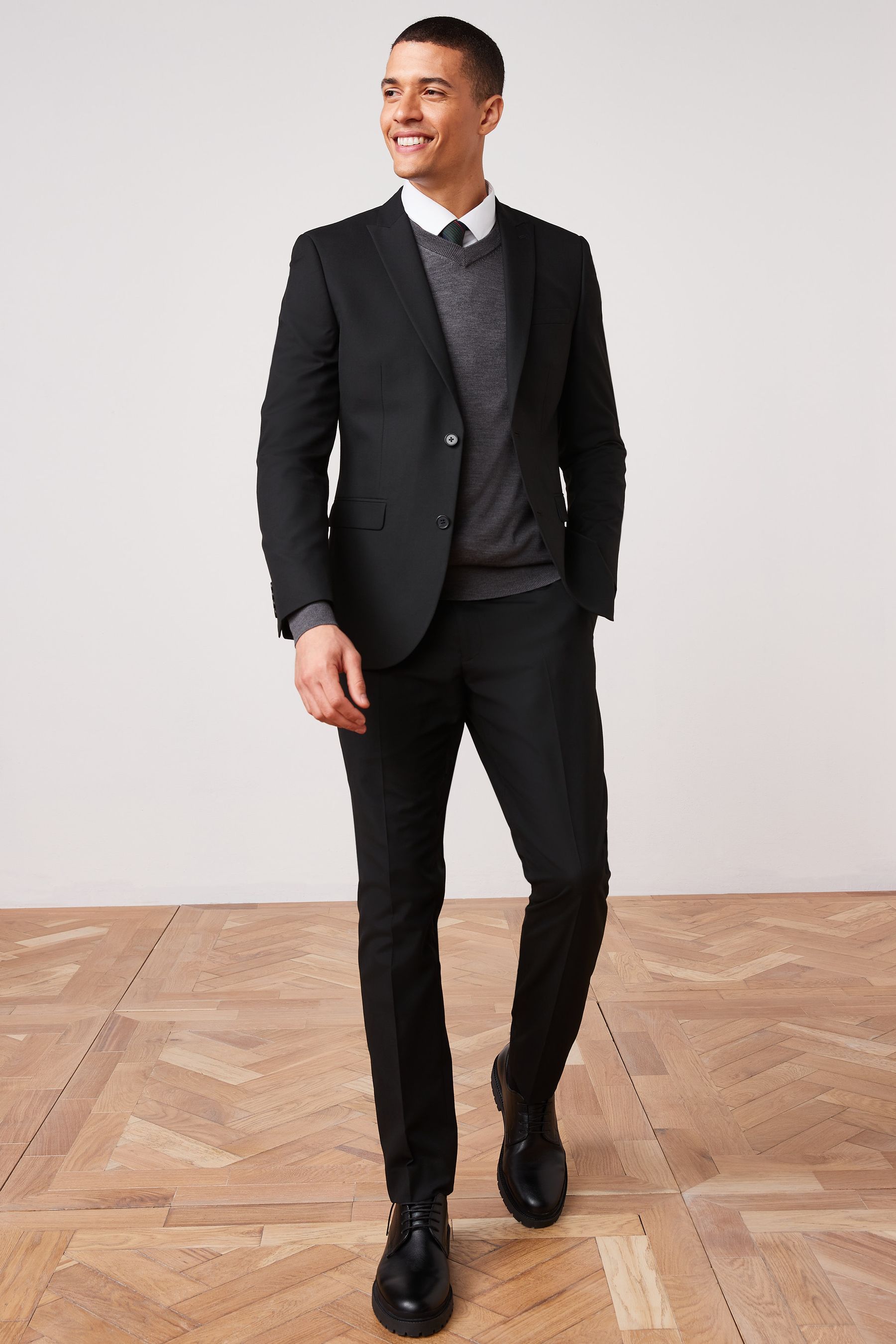Buy Black Slim Fit Two Button Suit Jacket from the Next UK online shop