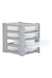 Buy Wham Grey 1 x Shallow 4 Drawer Tower Home and Office Organisation ...