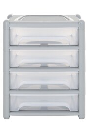 Buy Wham Grey 1 x Shallow 4 Drawer Tower Home and Office Organisation ...