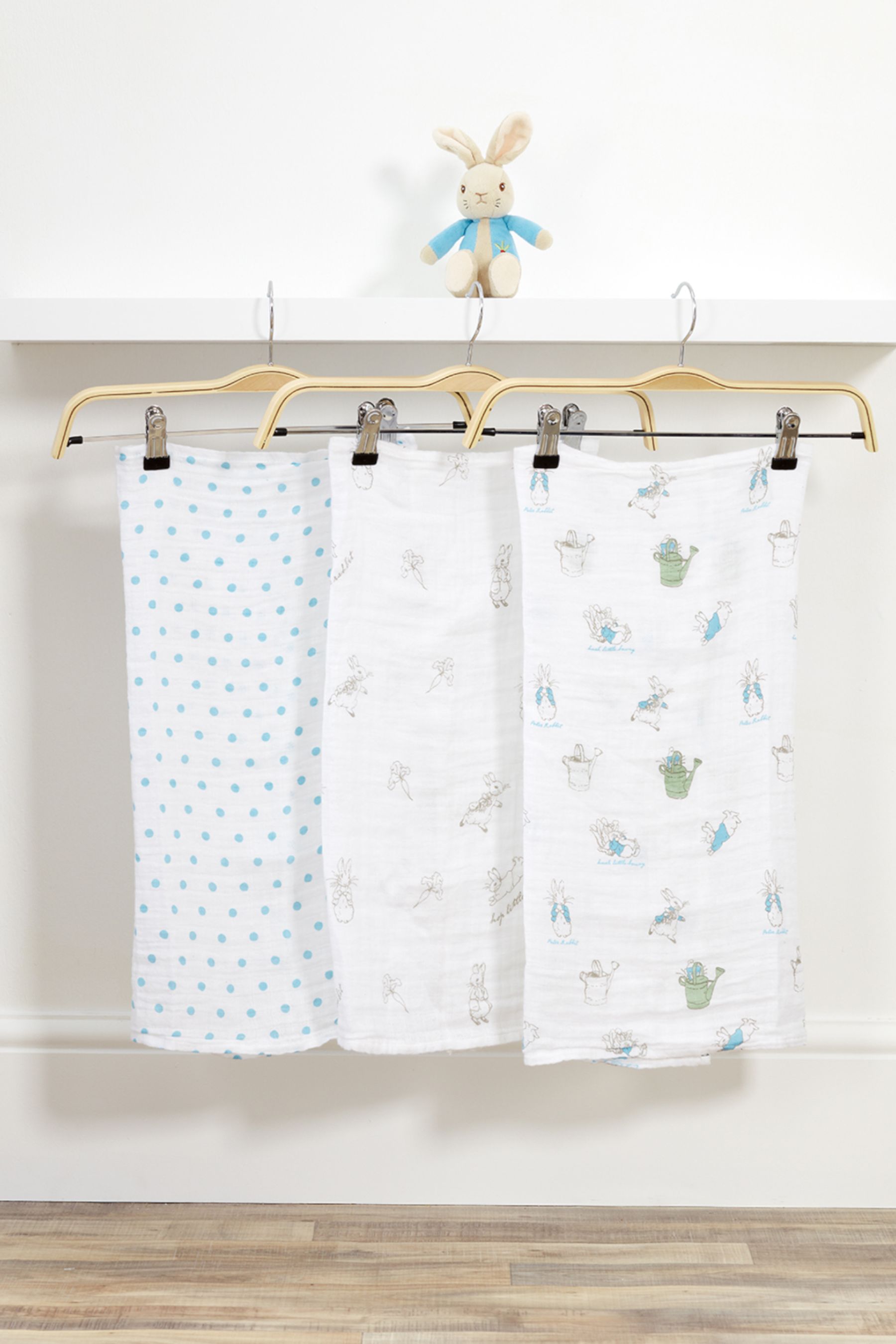 Buy Rainbow Designs Blue Peter Rabbit Muslin Set from the Next UK ...