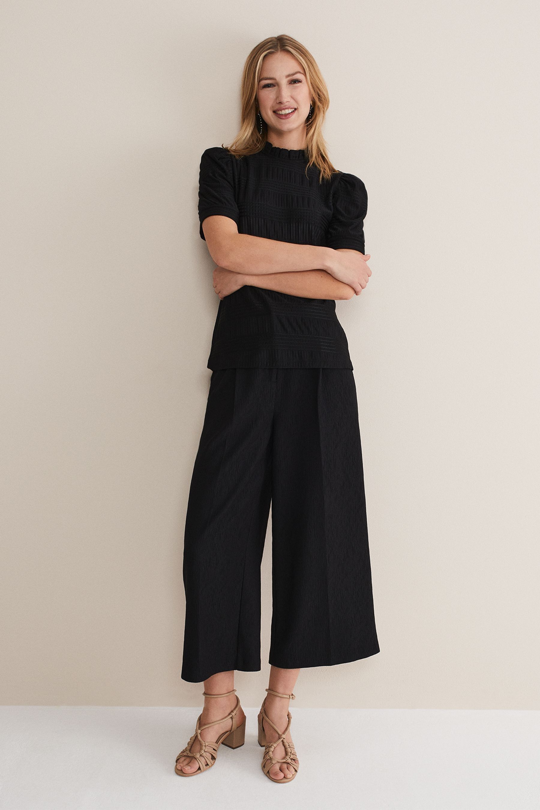 Buy Phase Eight Black Textured Samiha Blouse from the Next UK online shop