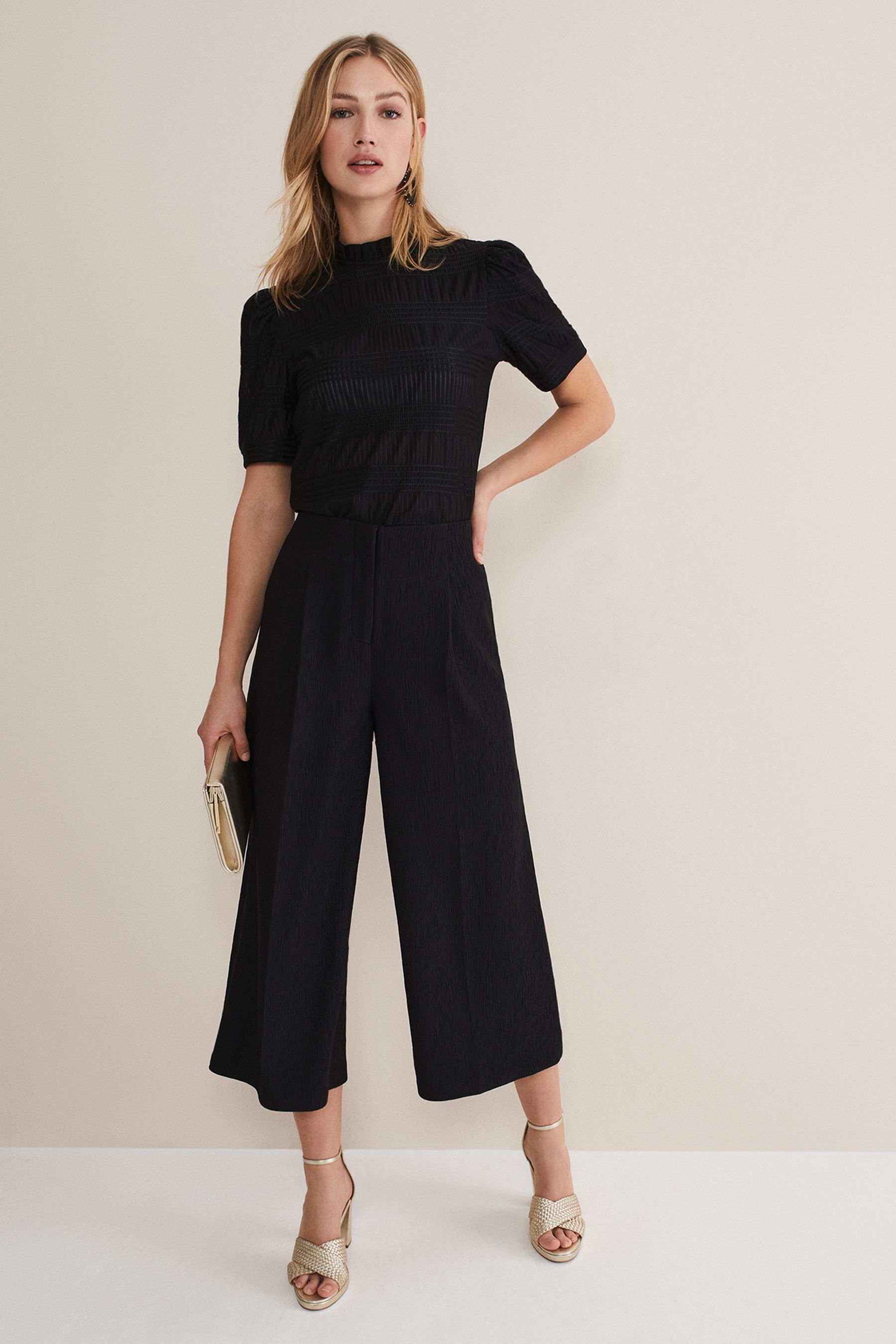 Buy Phase Eight Black Textured Samiha Blouse from the Next UK online shop
