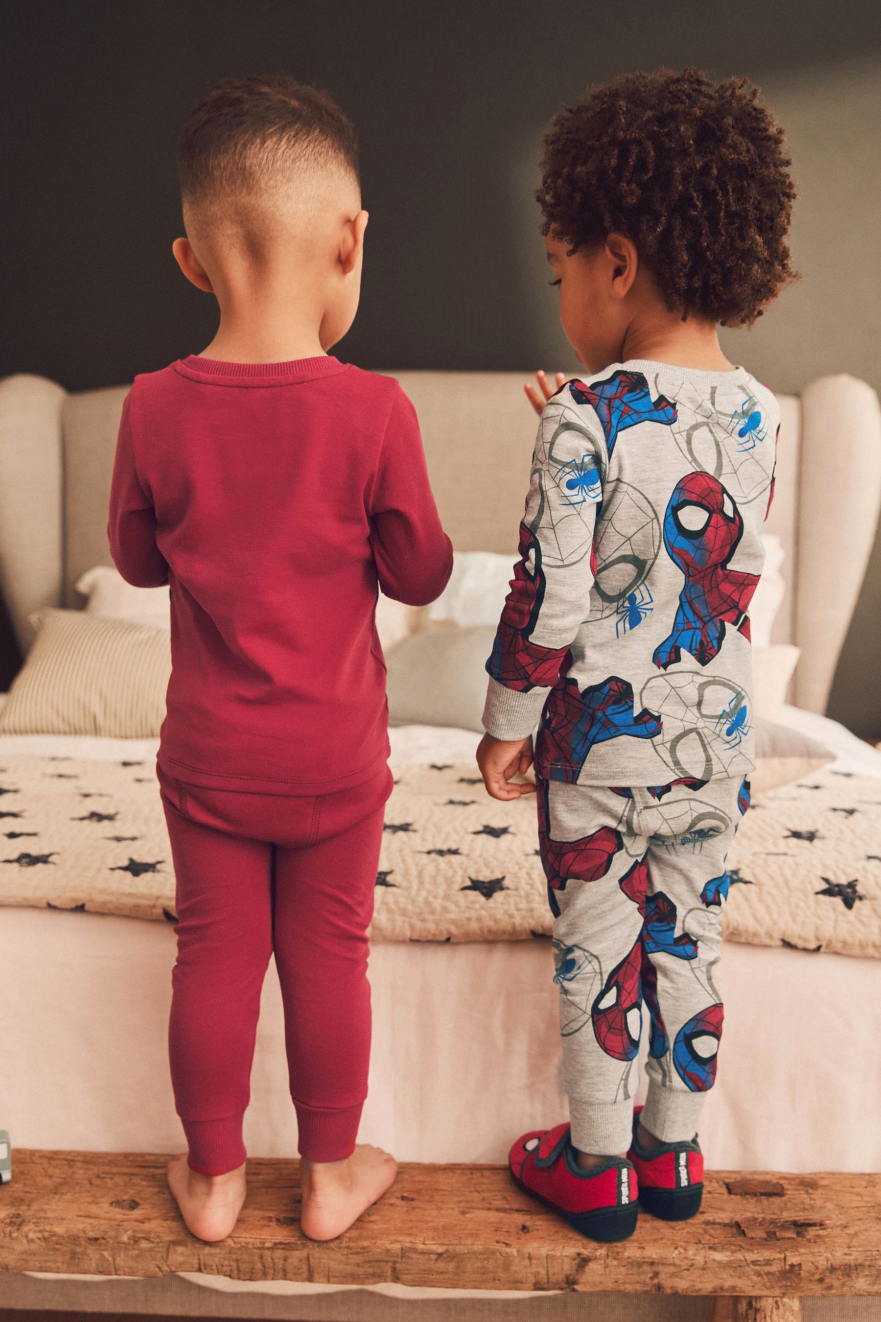 Buy Red/Navy Spiderman Snuggle 100% Cotton Pyjamas 2 Pack (12mths-10yrs ...