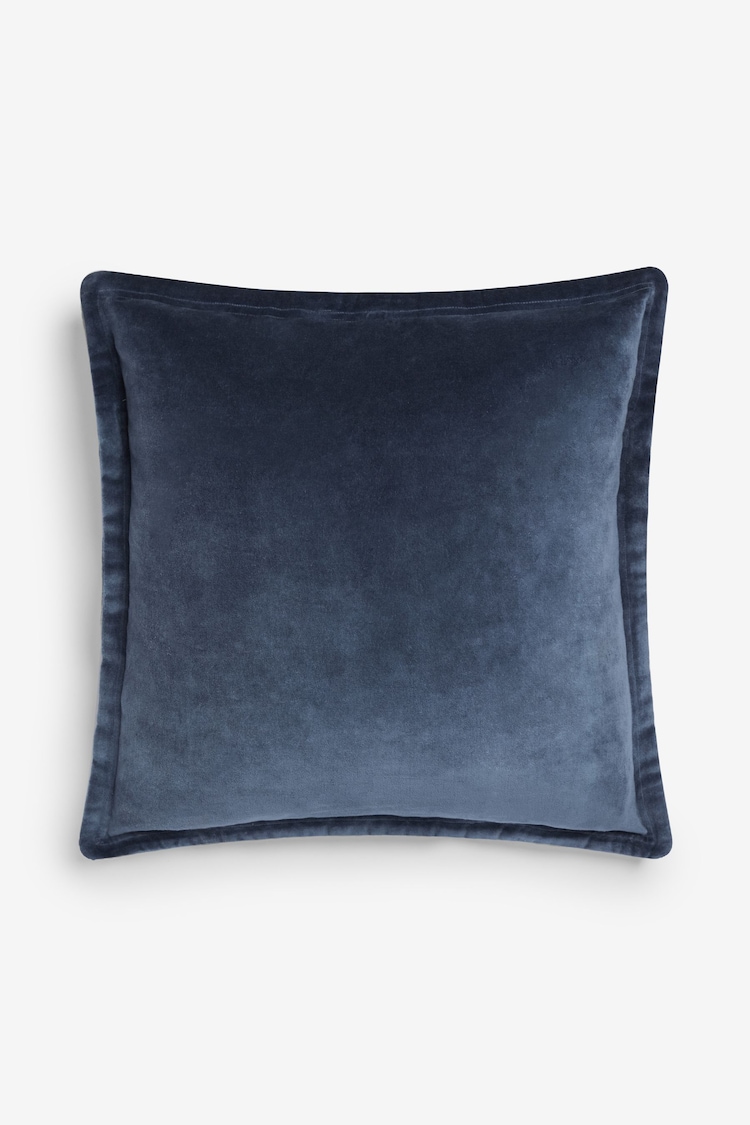 Buy French Connection Indigo 100% Cotton Washed Velvet Cushion from the ...