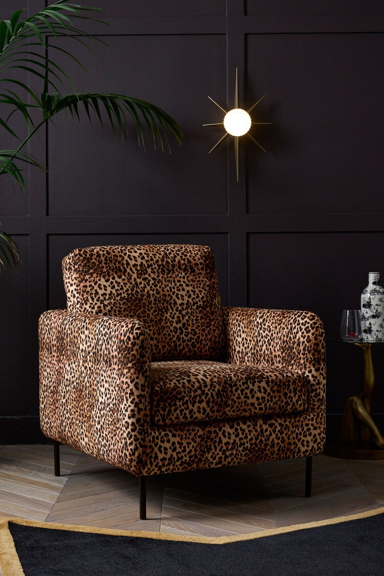 Buy Rockett St George Leopard Love Velvet The Edie Accent Chair from ...