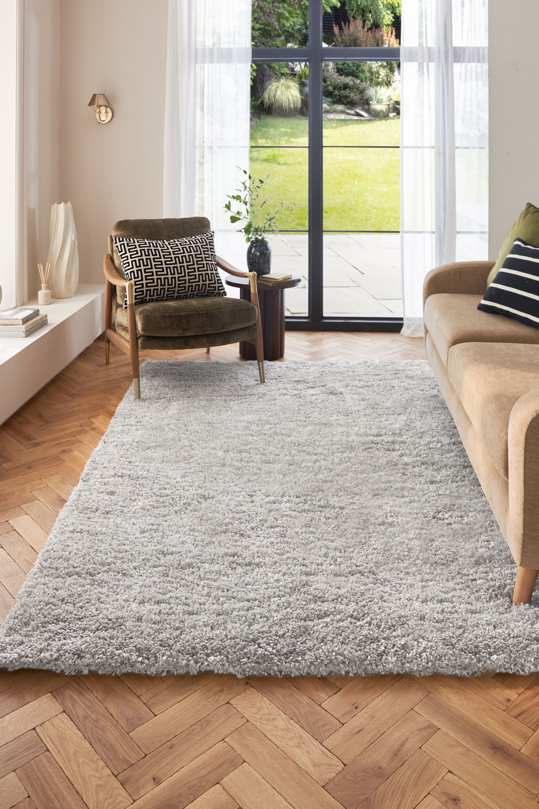 Buy Light Grey Premium Cosy Shaggy Rug from the Next UK online shop