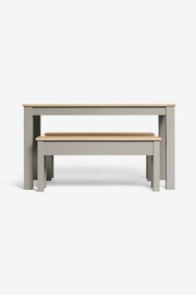 Buy Dove Grey Malvern Oak Effect 4 Seater Dining Table and Bench Set ...