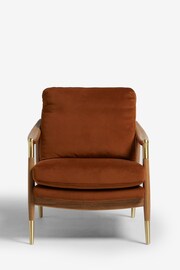 Buy Soft Velvet Rust Brown Flinton Wooden Walnut Effect Leg Accent ...