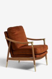 Buy Soft Velvet Rust Brown Flinton Wooden Walnut Effect Leg Accent ...