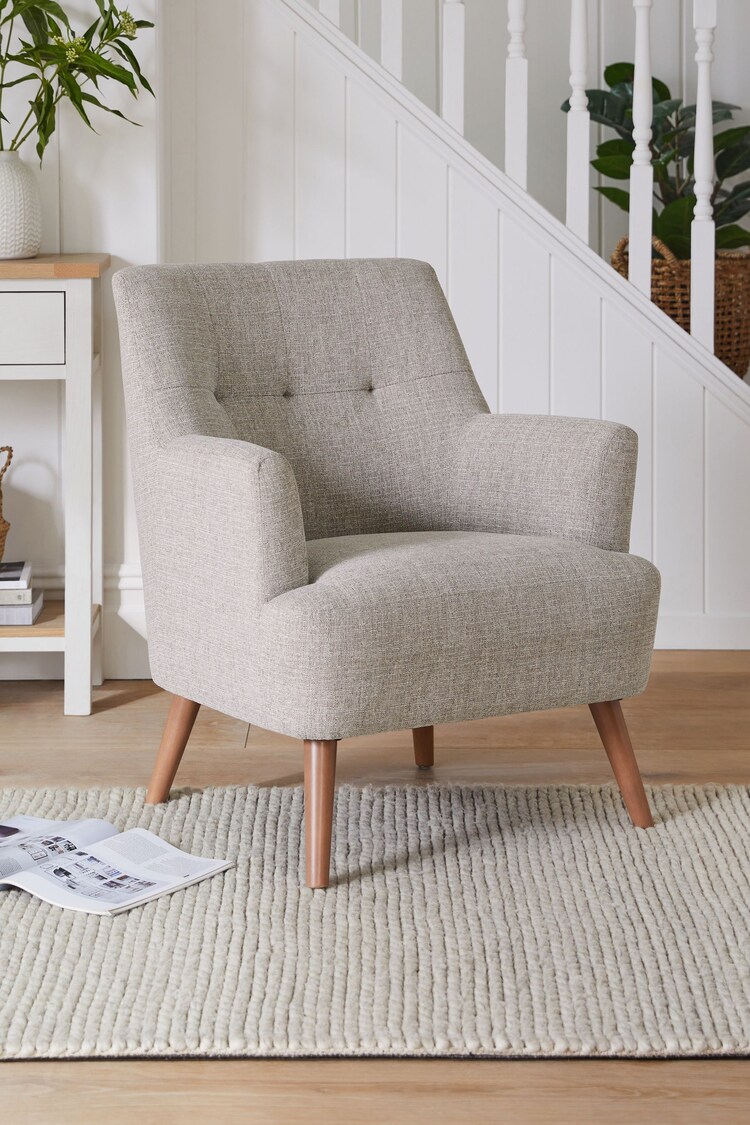 Buy Tweedy Plain Mid Natural Carter Armchair from the Next UK online shop