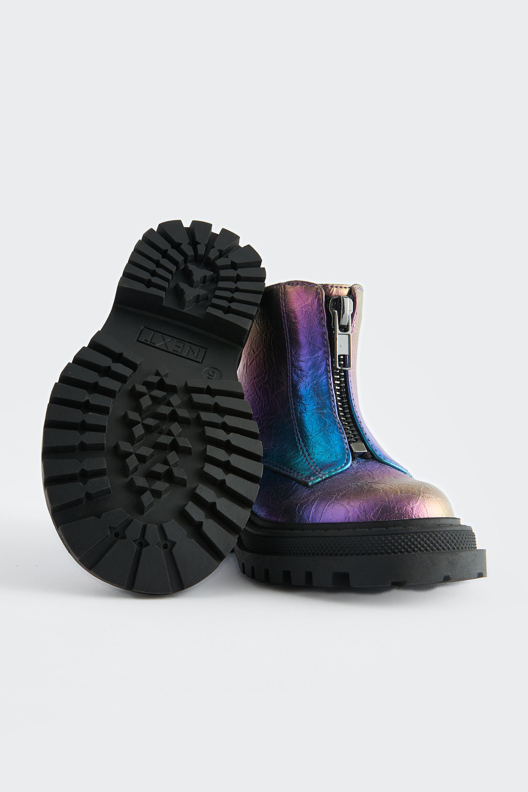 Buy Multi Metallic Wide Fit (G) Zip Front Chunky Boots from the Next UK ...