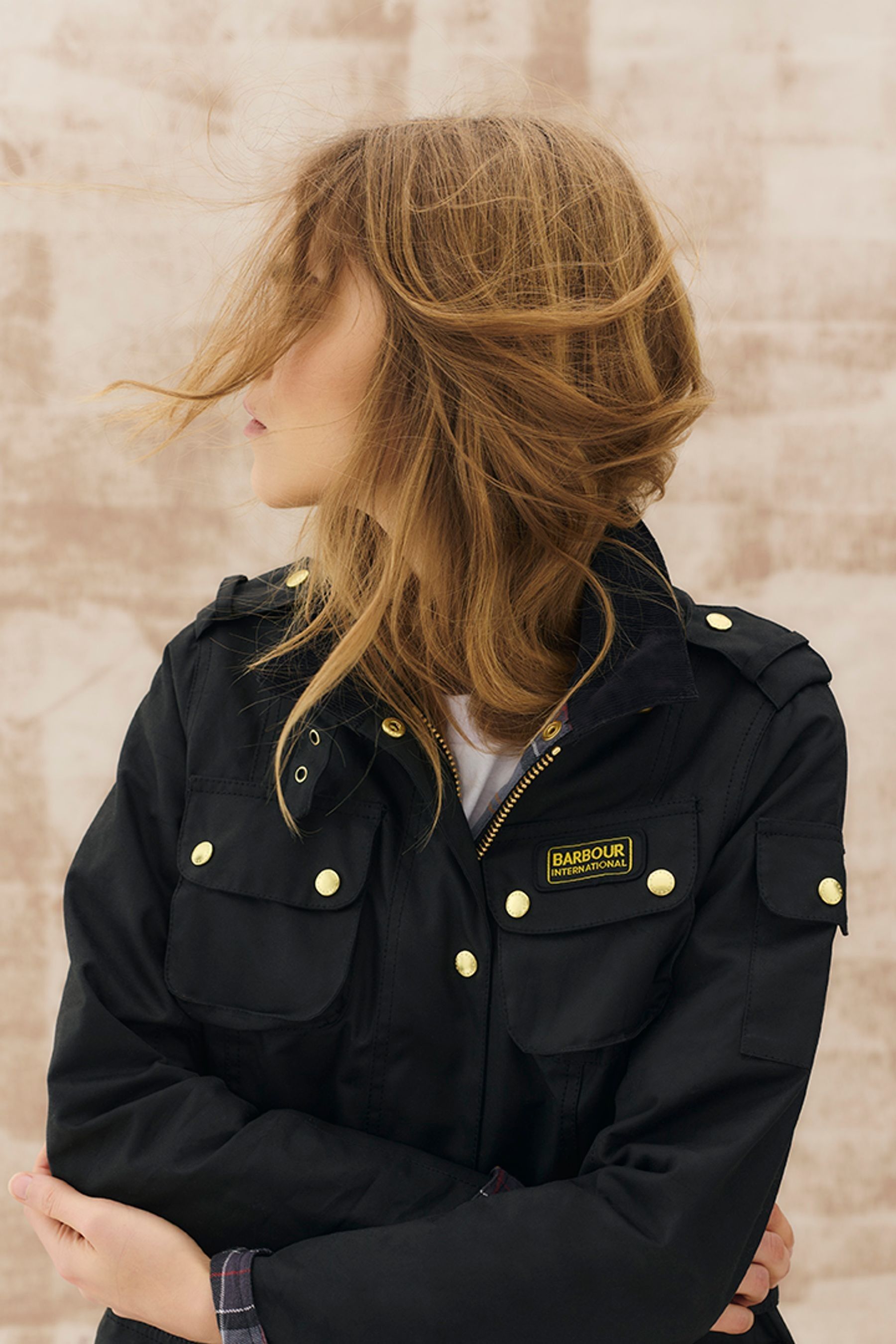 Buy Barbour® International Black Waxed Iconic Biker Jacket from Next ...