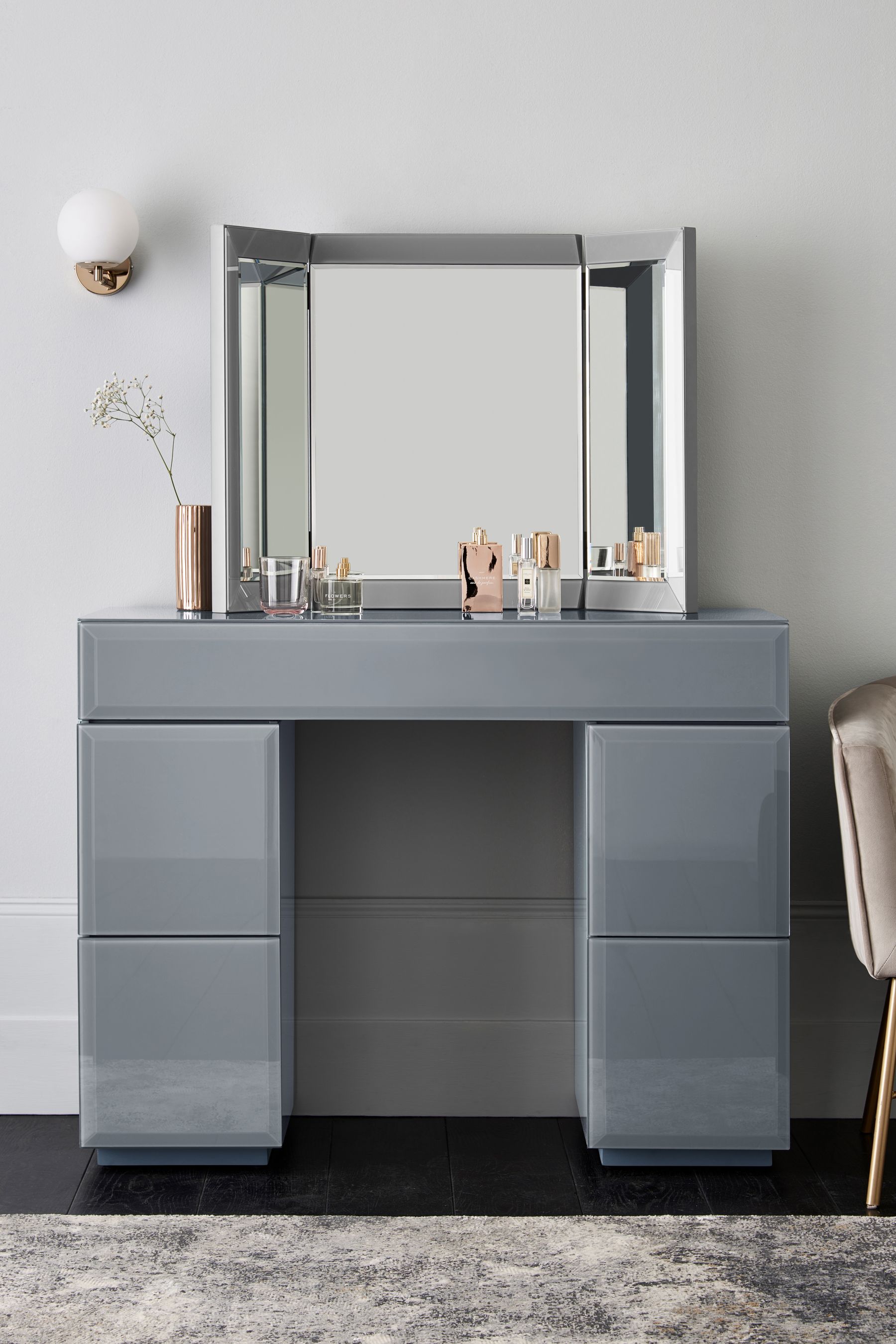 Buy Sloane Glass Collection Luxe Console Dressing Table from the Next ...