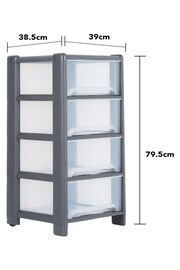 Buy Wham Grey 1 x Deep 4 Drawer Tower Home and Office Storage ...