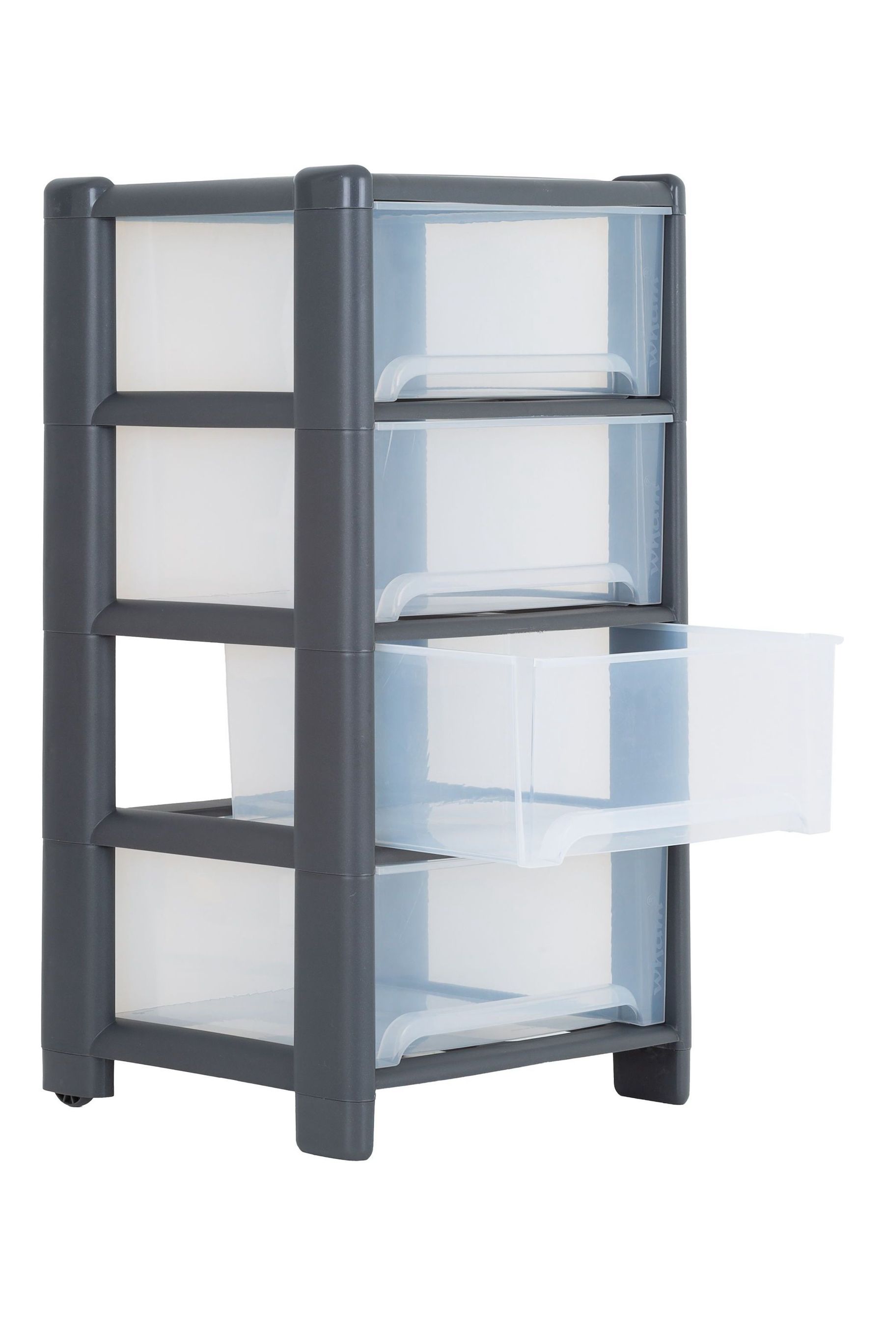 Buy Wham Grey 1 x Deep 4 Drawer Tower Home and Office Storage ...