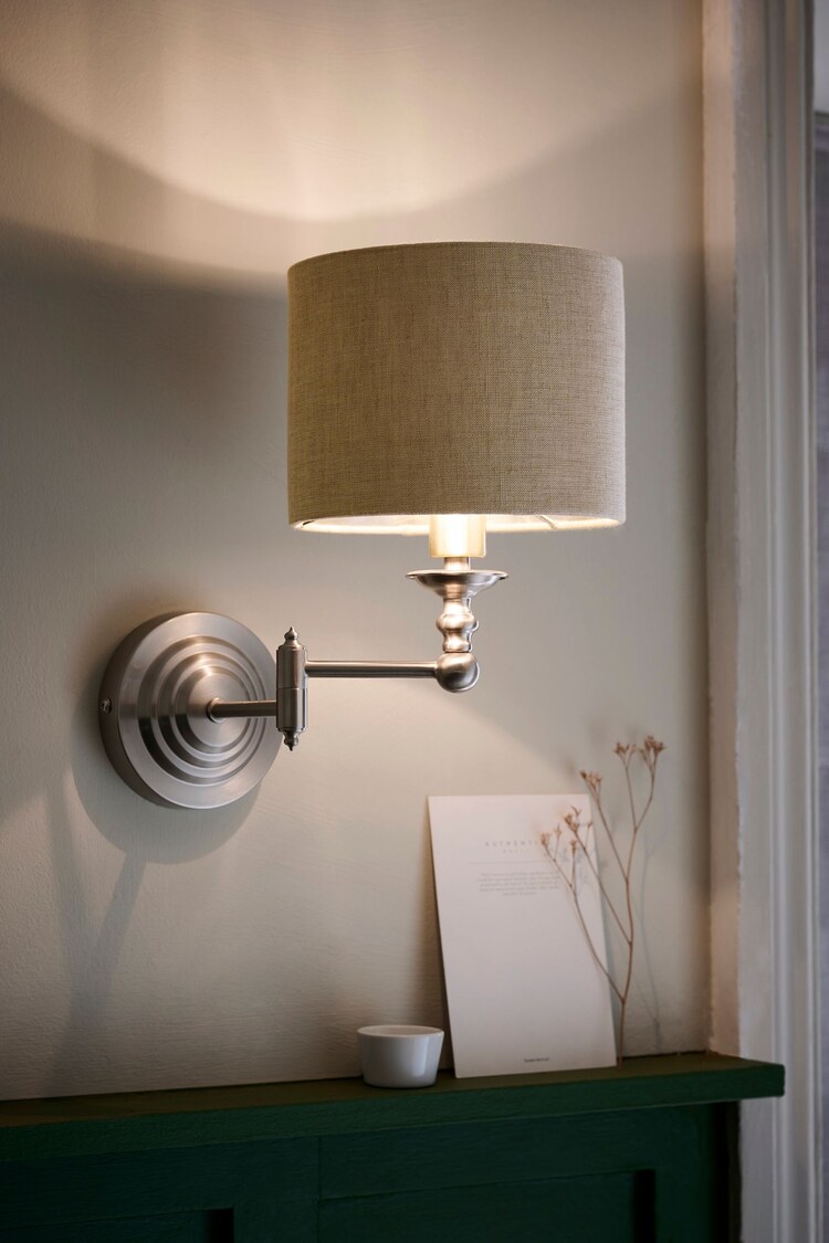 Buy Brushed Chrome Burford Swing Arm Wall Light from the Next UK online ...