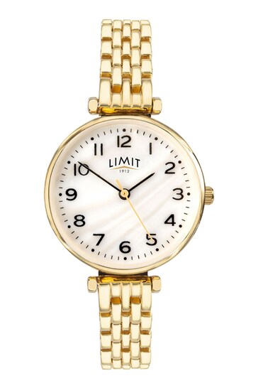 Buy Limit Ladies Gold Tone Classic Mother-of-Pearl Watch from the Next ...