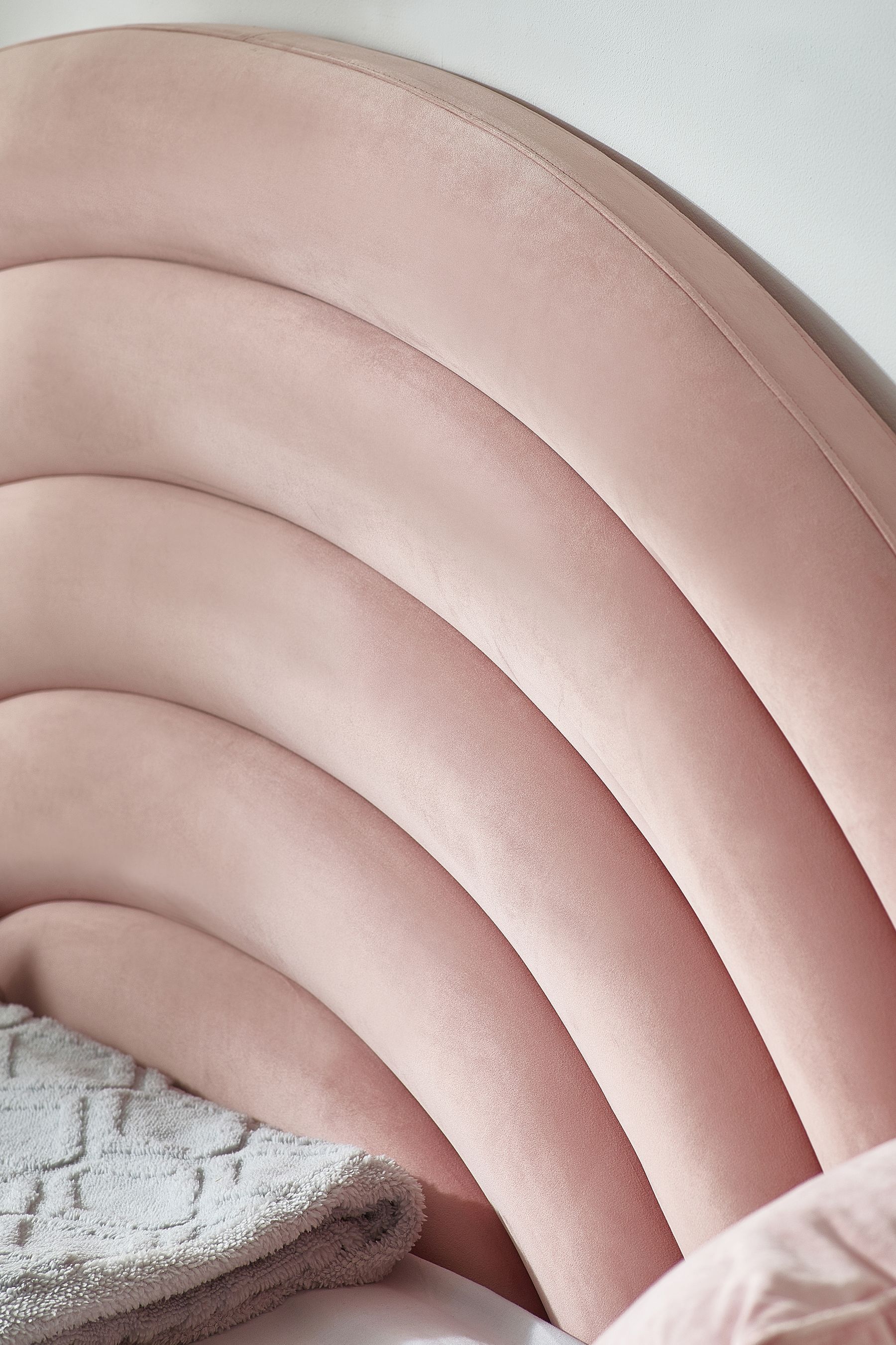 Buy Opulent Velvet Blush Pink Kids Rainbow Upholstered Daybed from Next ...