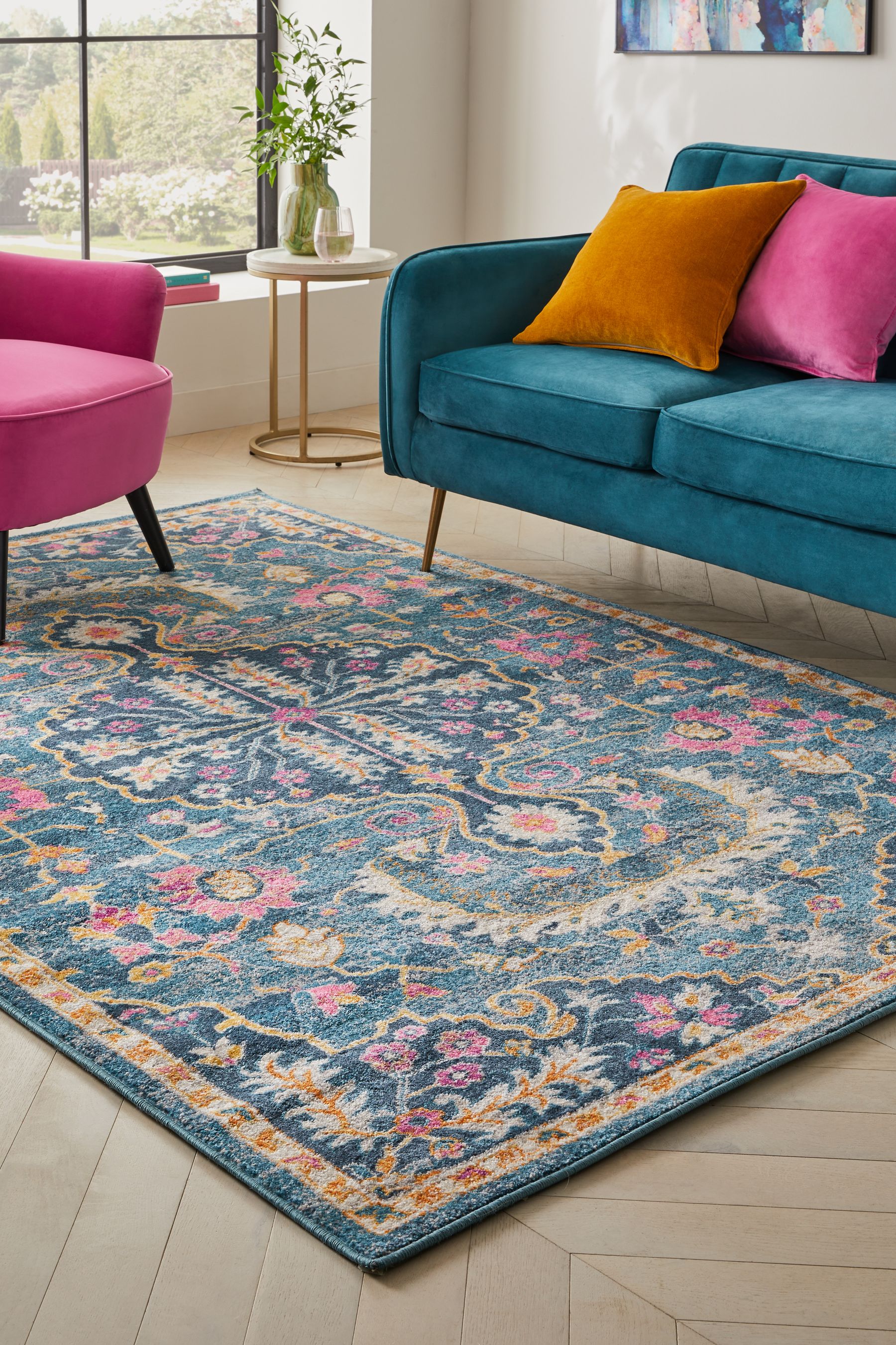Buy Blue Bright Kesha Oriental Rug from the Next UK online shop