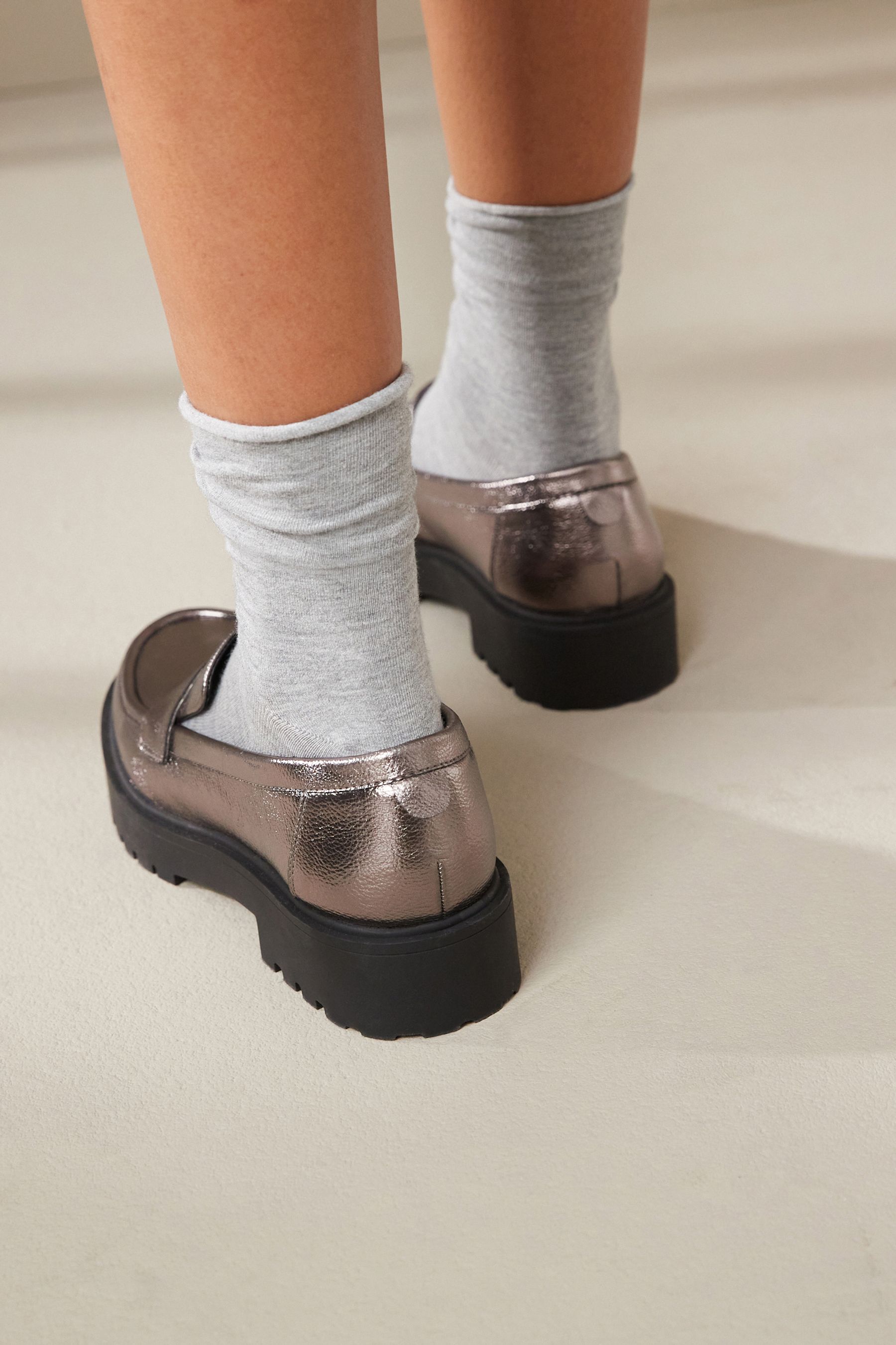 Buy Pewter Metallic Forever Comfort® Chunky Loafers from Next Ireland