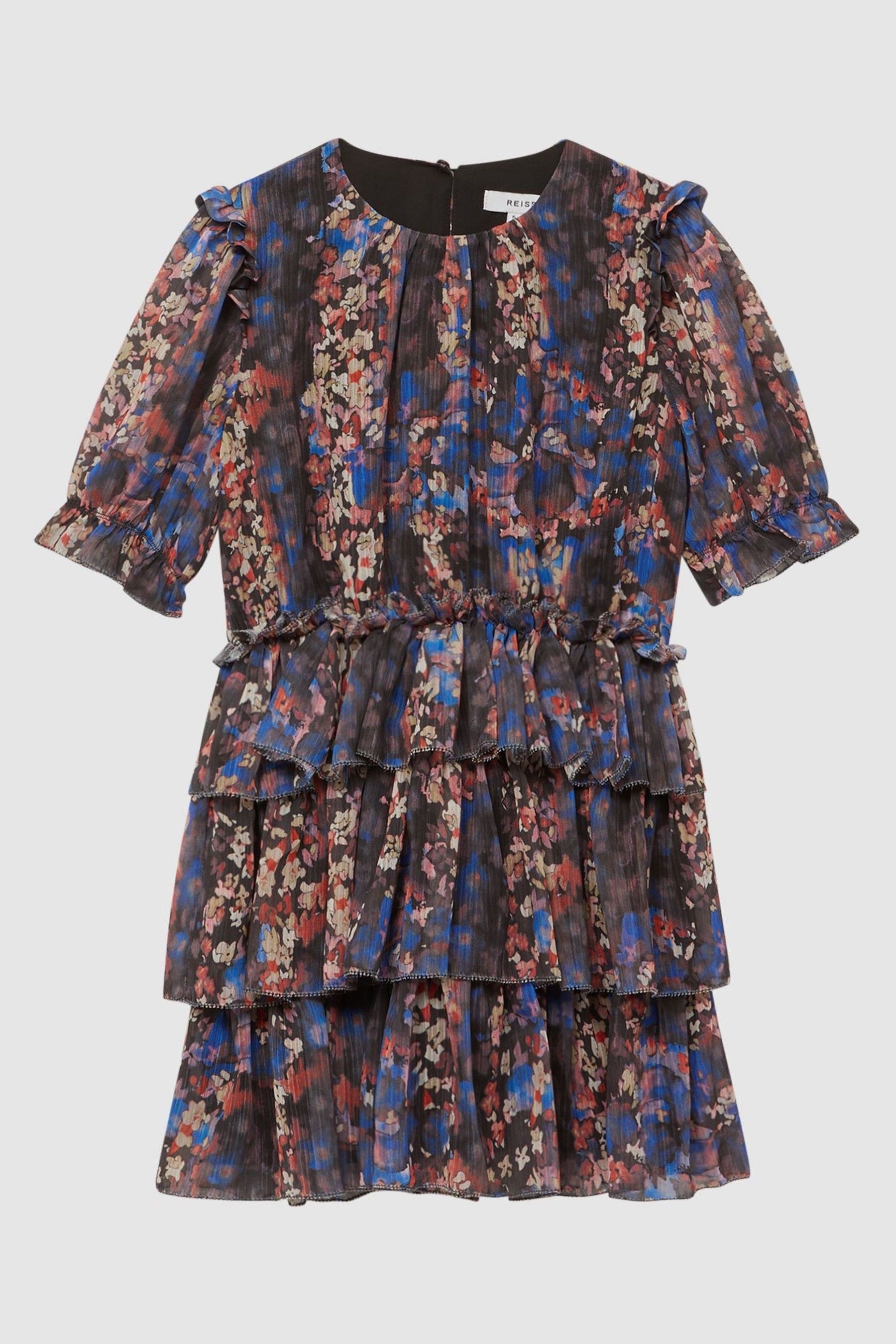 Buy Reiss Navy Print Henrietta 9-12 yrs Printed Tiered Dress from the ...