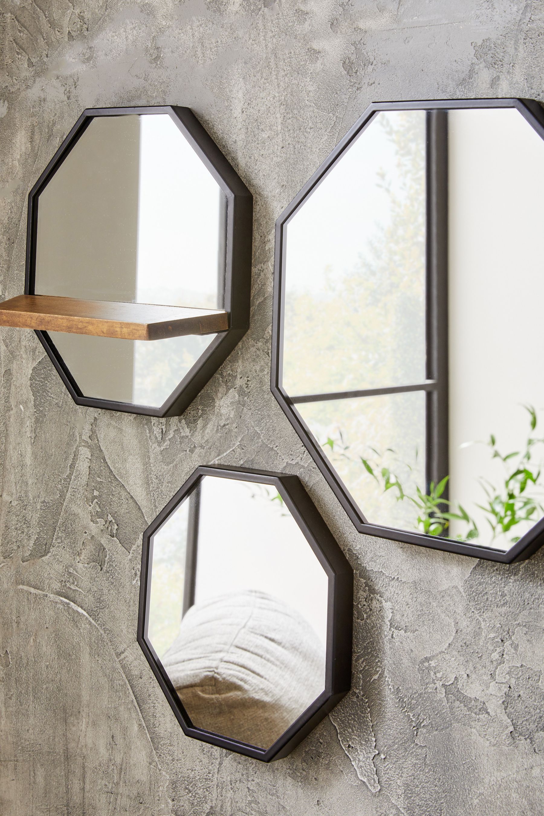 Buy Black Set of 3 Bronx Wall Mirrors from the Next UK online shop