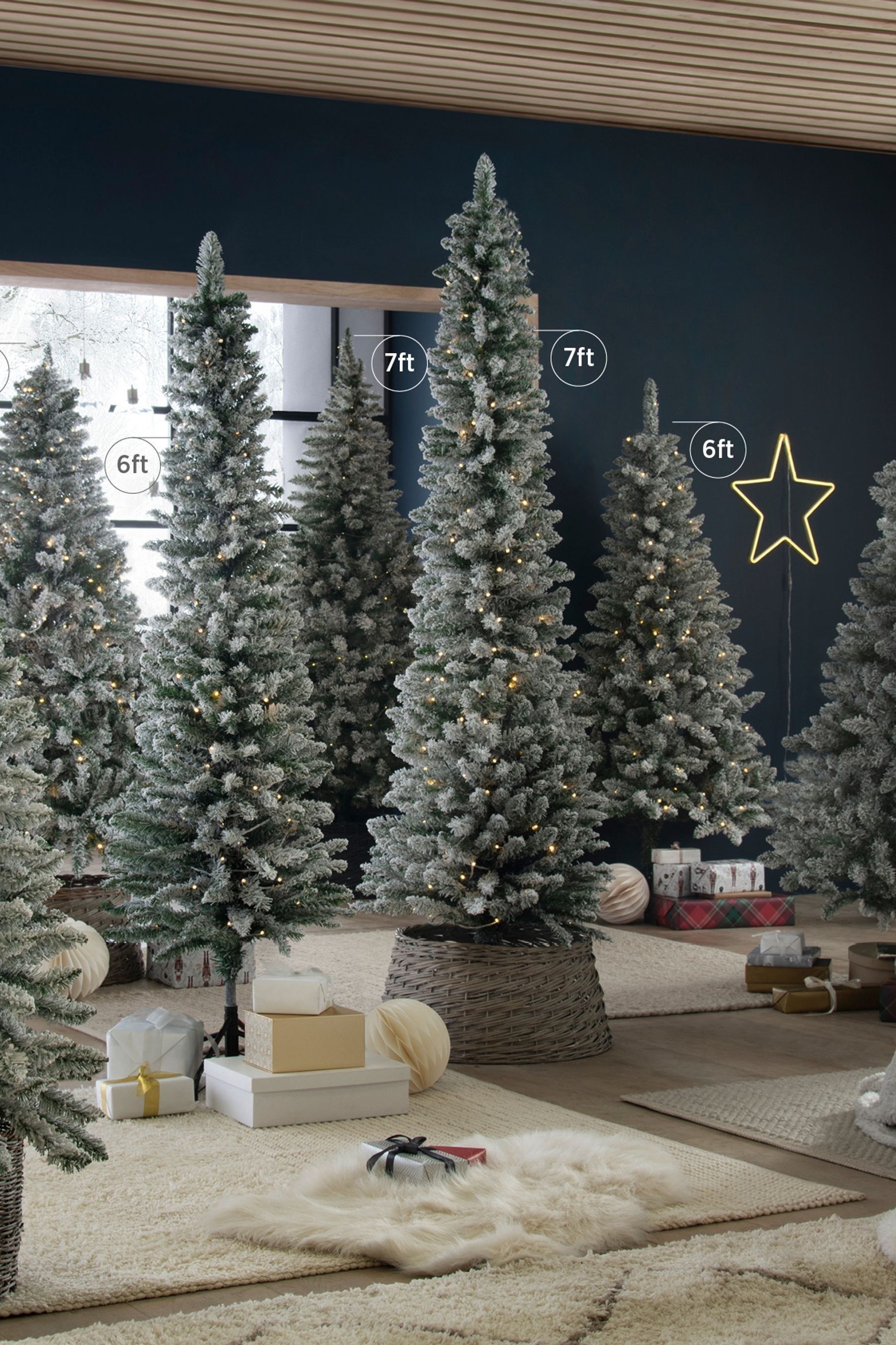 Buy White Snowy Lit 7ft Slim Christmas Tree from the Next UK online shop