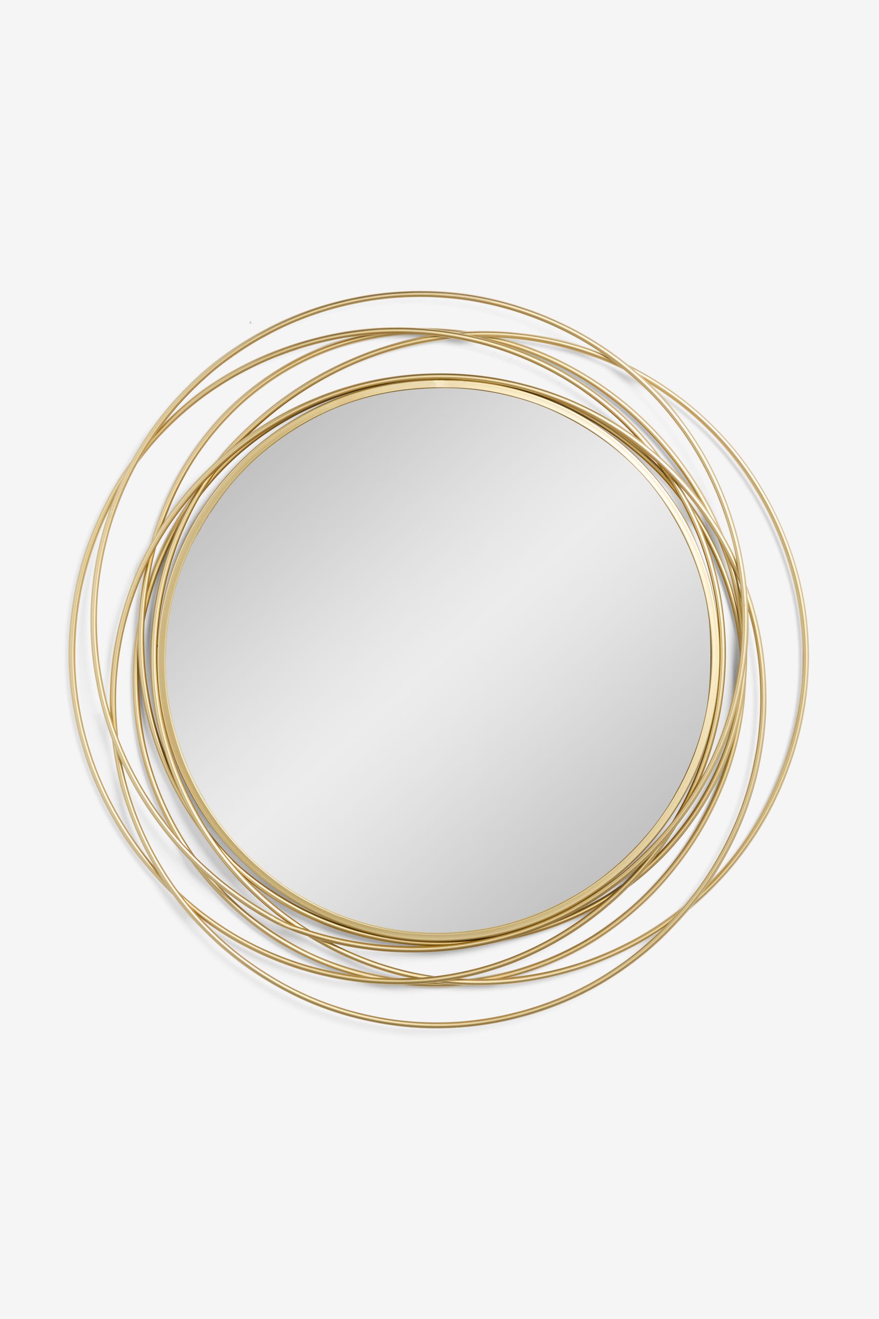 Buy Gold Contemporary Wire 91x91cm Wall Mirror from the Next UK online shop
