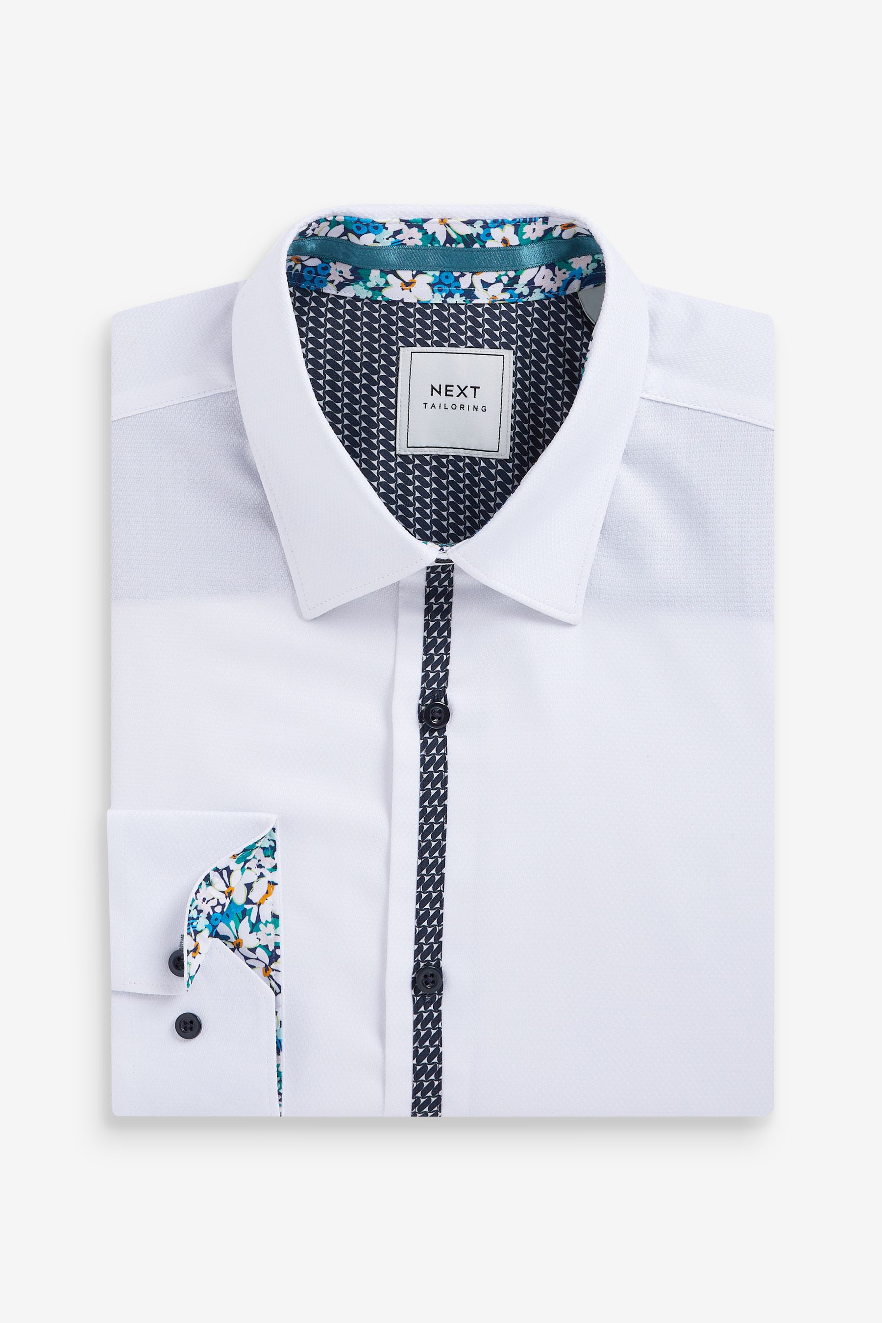 Buy White Single Cuff Trimmed Formal Oxford Shirt from the Next UK ...