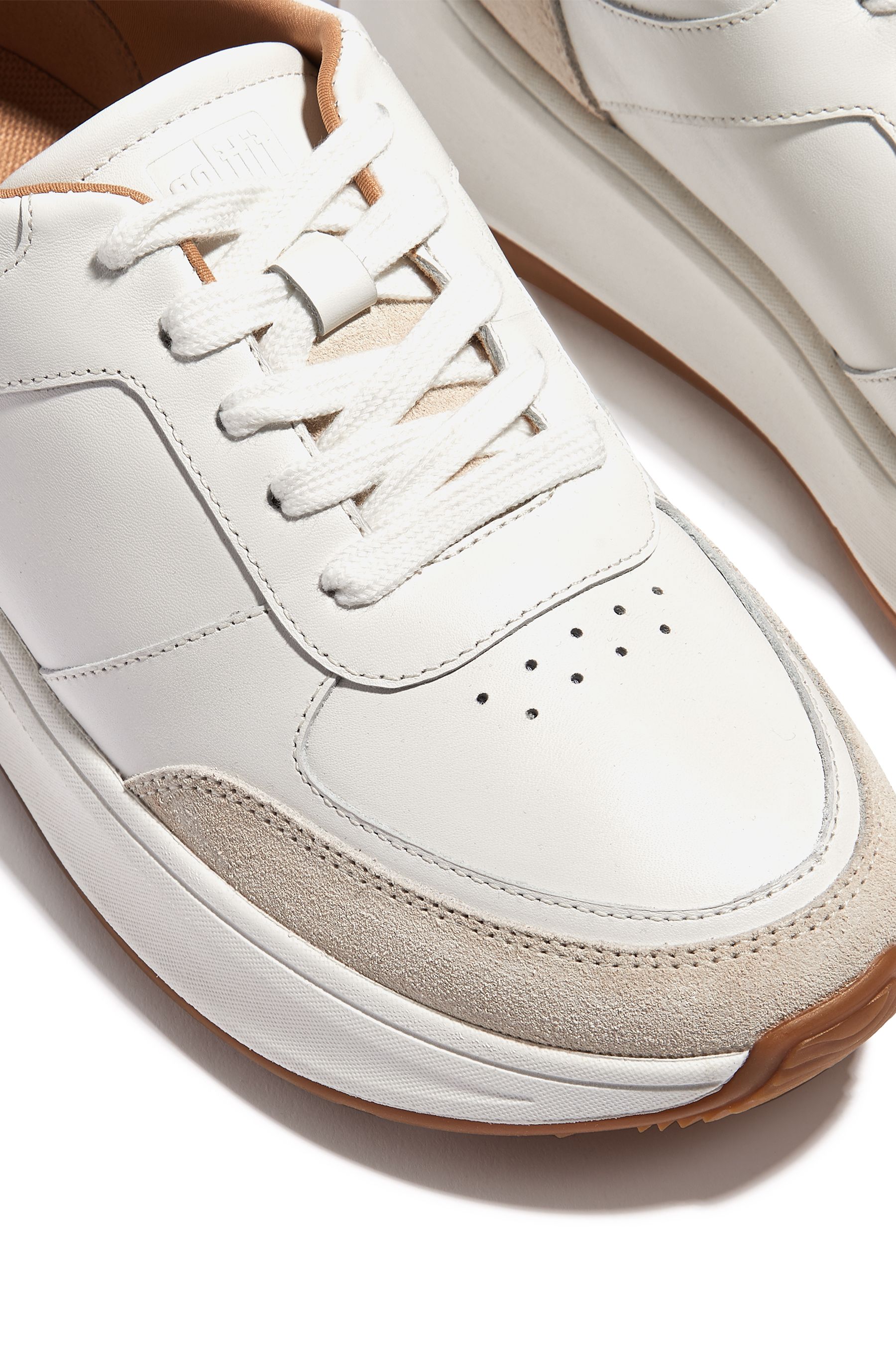 Buy FitFlop F-Mode Leather Suede Flatform Black Trainers from the Next ...