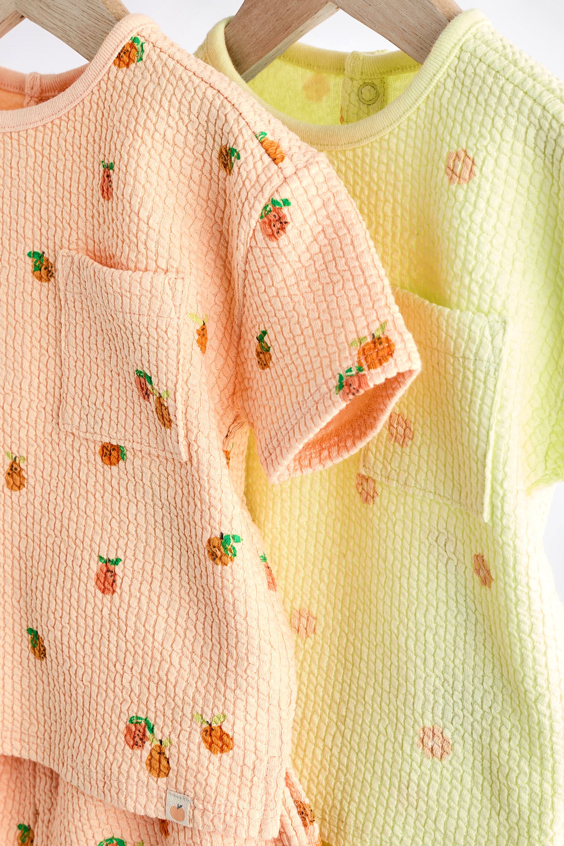 Buy Fluro Green/ Orange Floral 2 Pack Baby T-Shirts and Shorts Set from ...