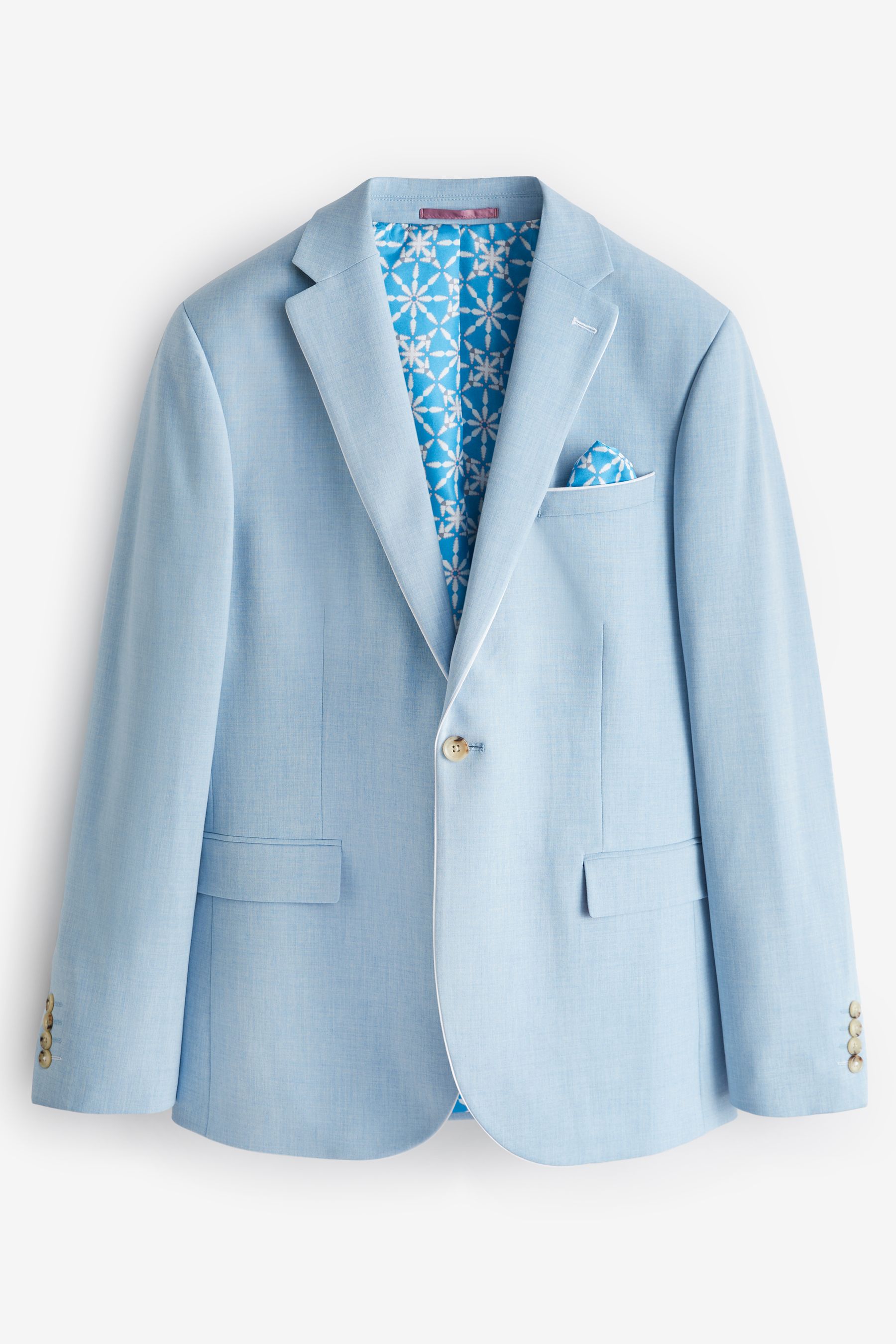 Buy Light Blue Skinny Fit Pipe Trimmed Suit: Jacket from the Next UK ...