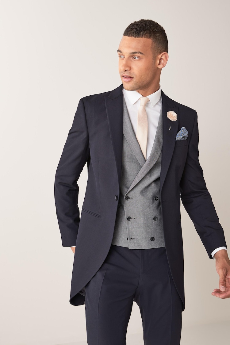 Buy Navy Blue Slim Morning Suit Jacket from the Next UK online shop