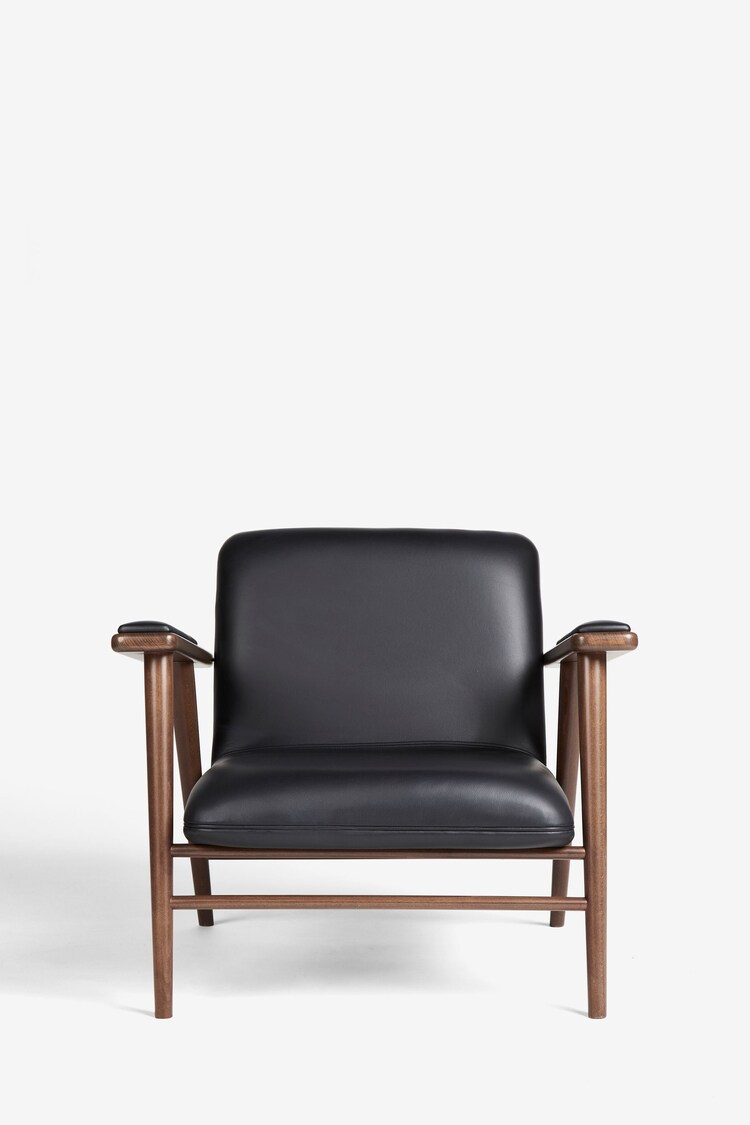 Buy Jasper Conran London Soft Grain Leather Black Melrose Accent Chair ...
