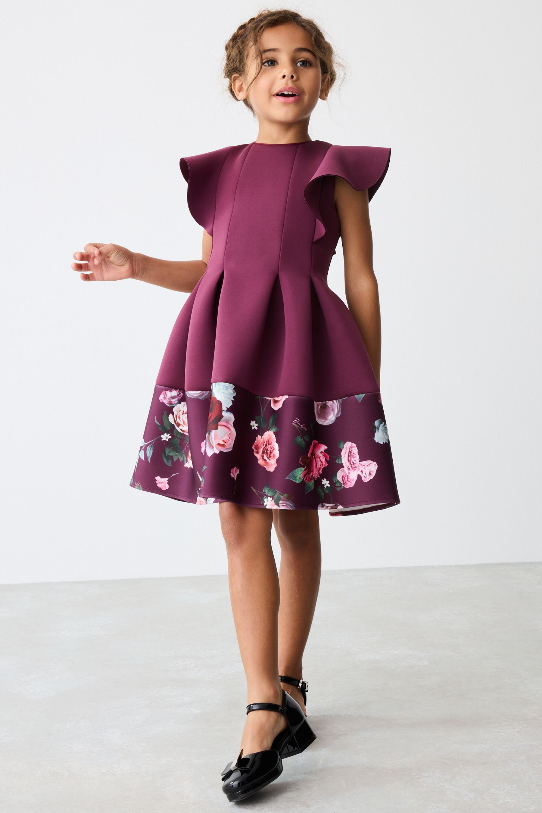 Buy Baker by Ted Baker Plum Purple Floral Print Scuba Dress from the ...