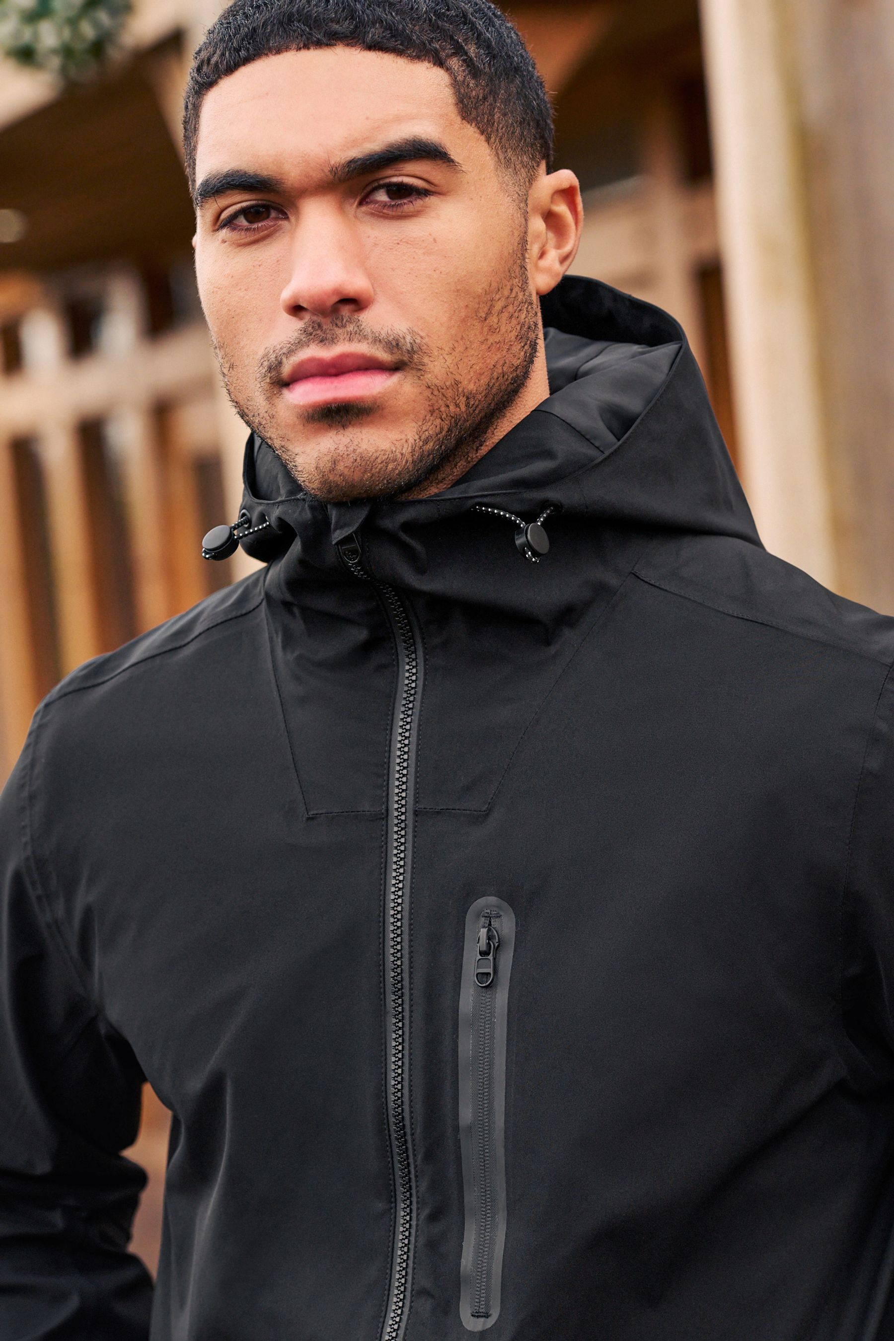 Buy Black Waterproof Hooded Jacket from the Next UK online shop