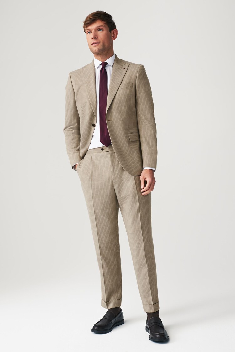 Buy Neutral Slim Fit Stripe Suit Jacket from the Next UK online shop