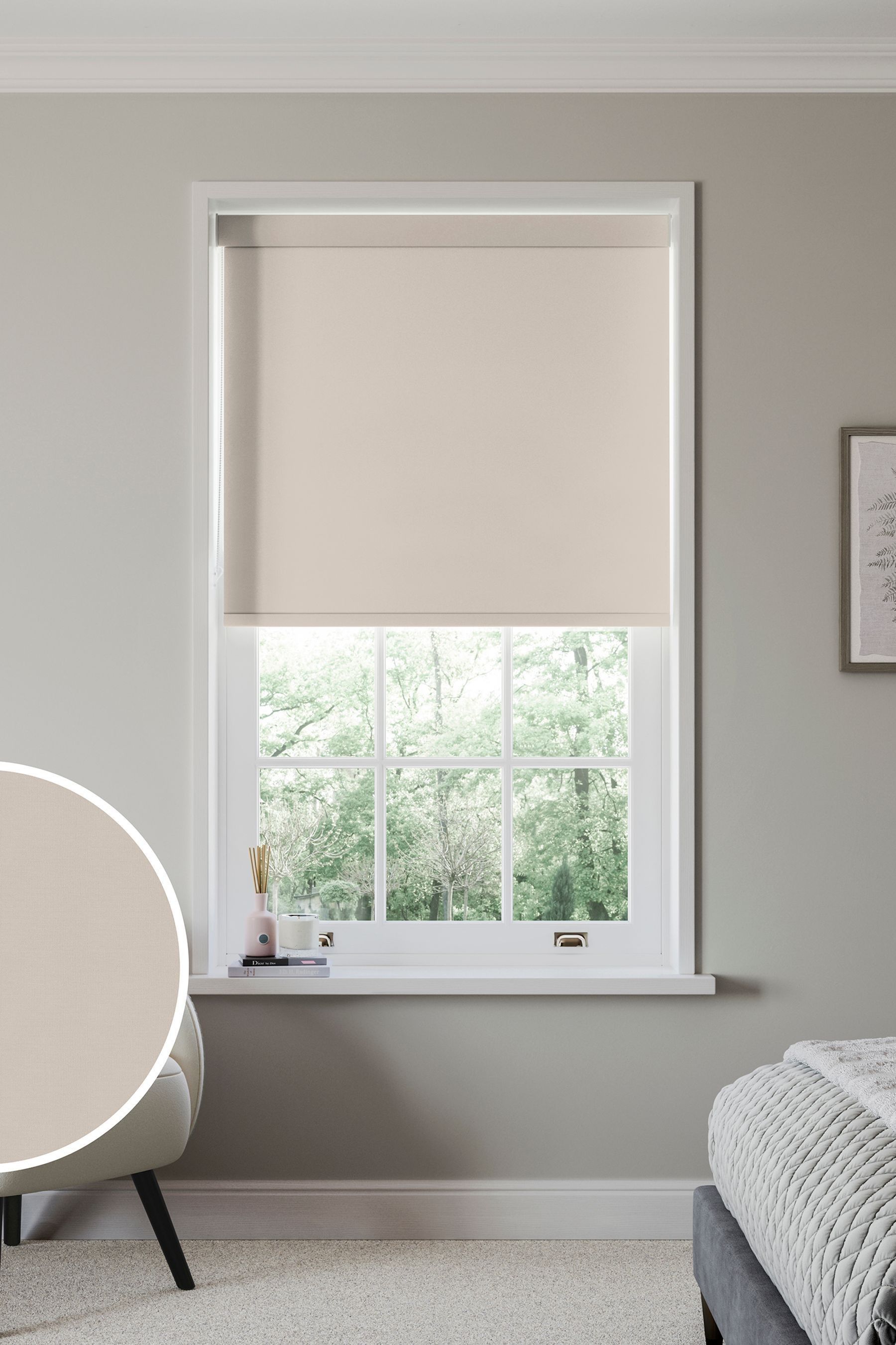 Buy Oatmeal Natural Glow Made to Measure Blackout Roller Blind from the ...