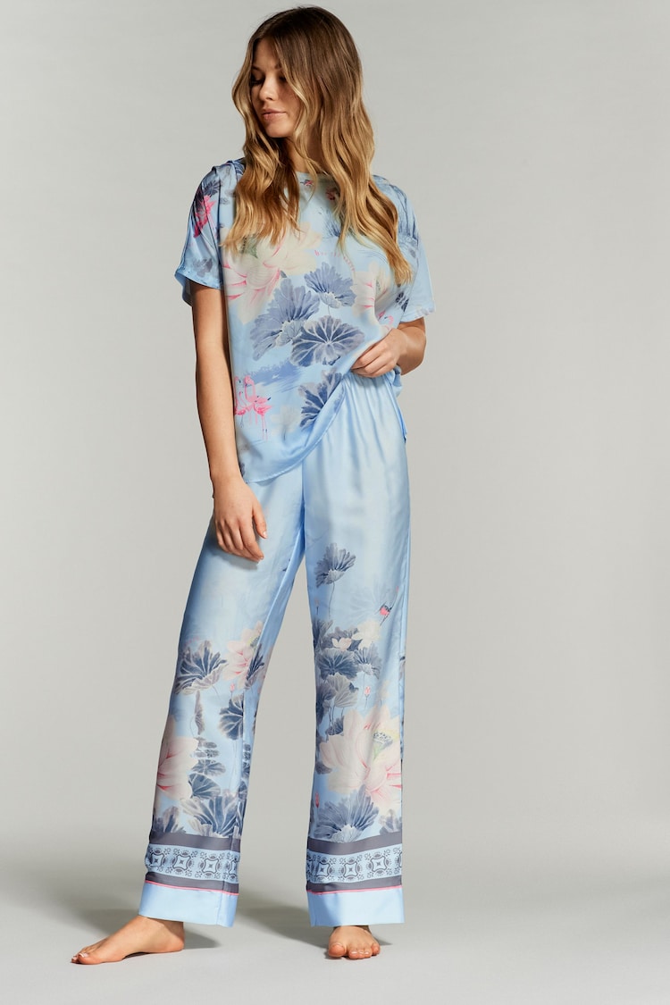 Buy B by Ted Baker Blue Floral Satin T-Shirt Pyjamas from the Next UK ...