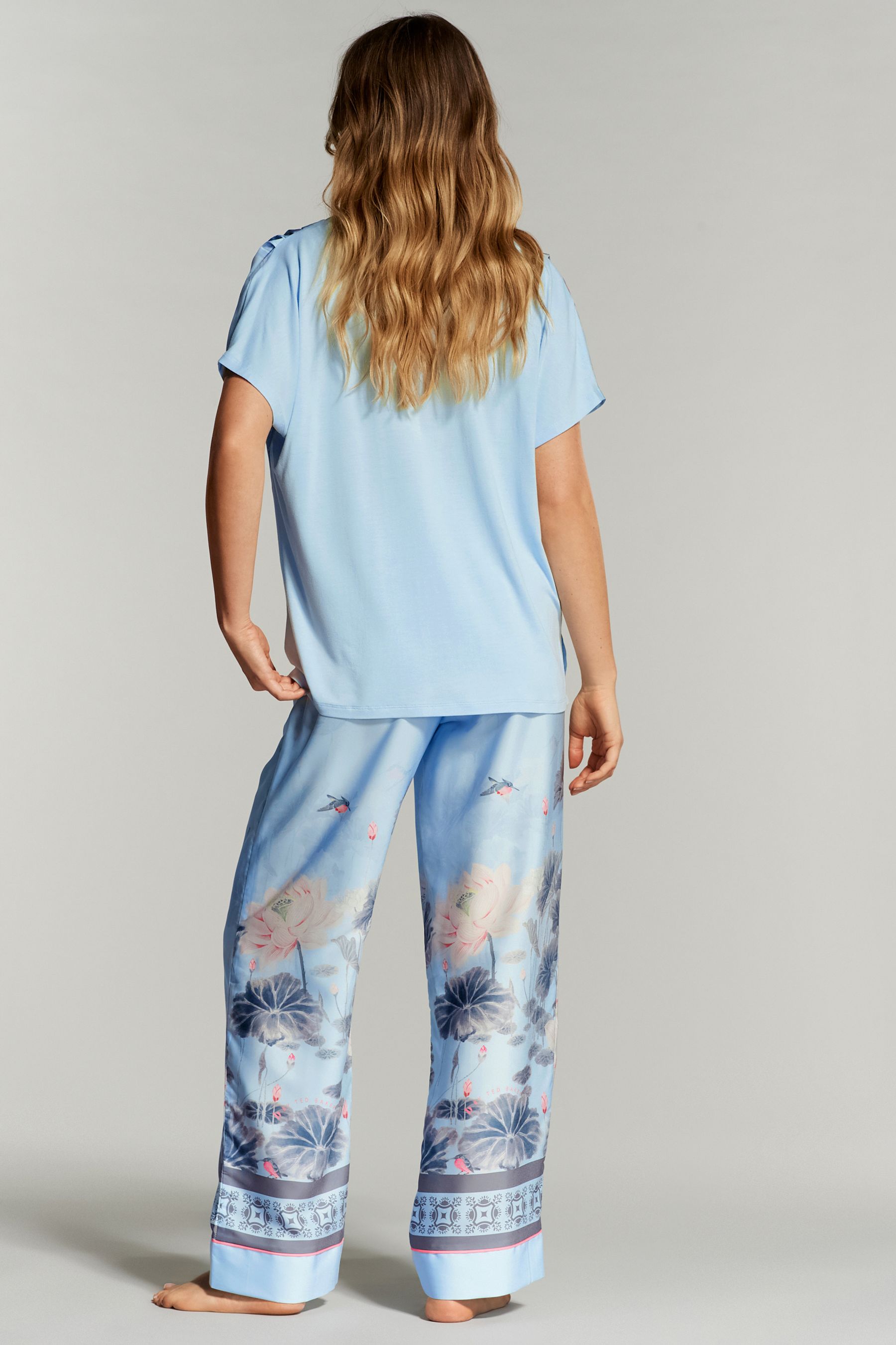 Buy B by Ted Baker Blue Floral Satin T-Shirt Pyjamas from the Next UK ...