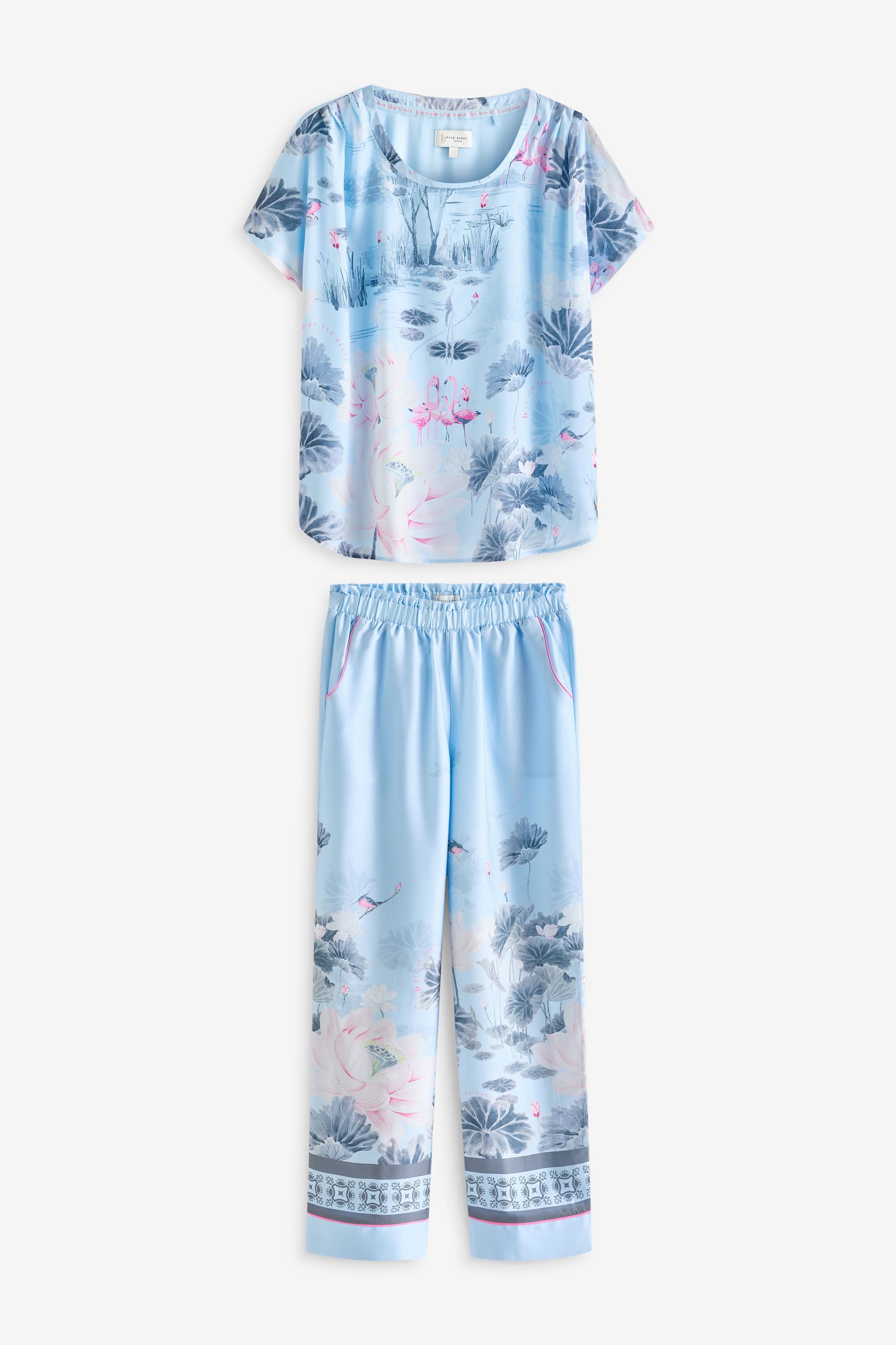 Buy B by Ted Baker Blue Floral Satin T-Shirt Pyjamas from the Next UK ...