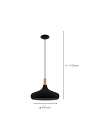 Buy Eglo Black Sabinar IP20 Steel 400mm Modern Pendant from the Next UK ...