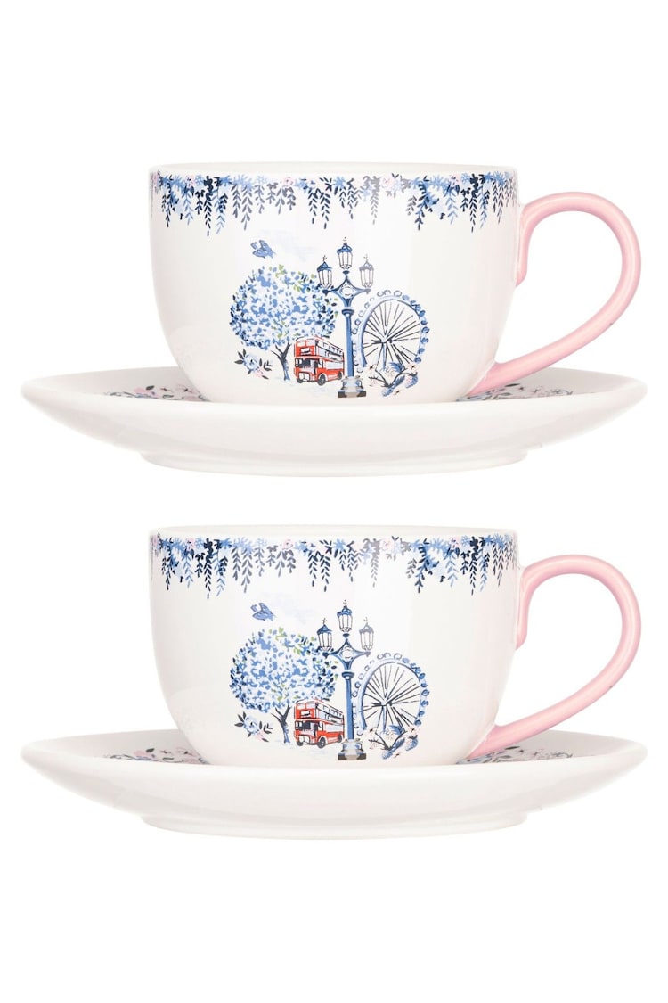 Buy Cath Kidston Set of 2 Cream London Teacup & Saucers from the Next ...