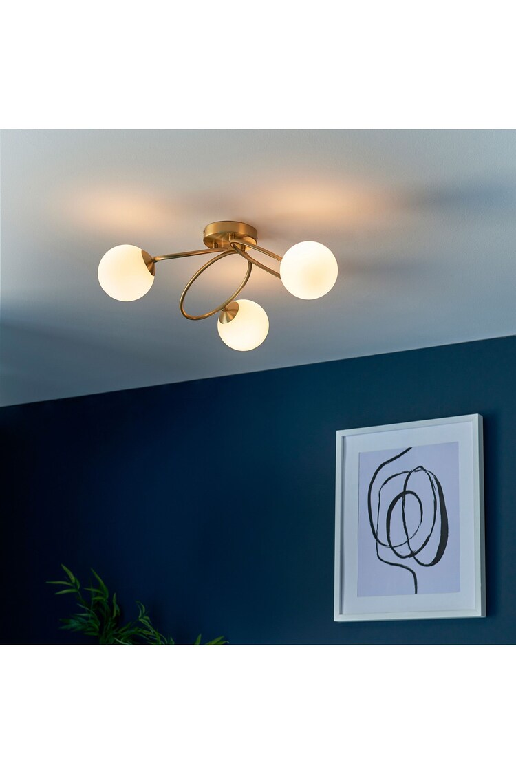 Buy Gallery Home Brass James 3 Bulb Ceiling Light from the Next UK ...