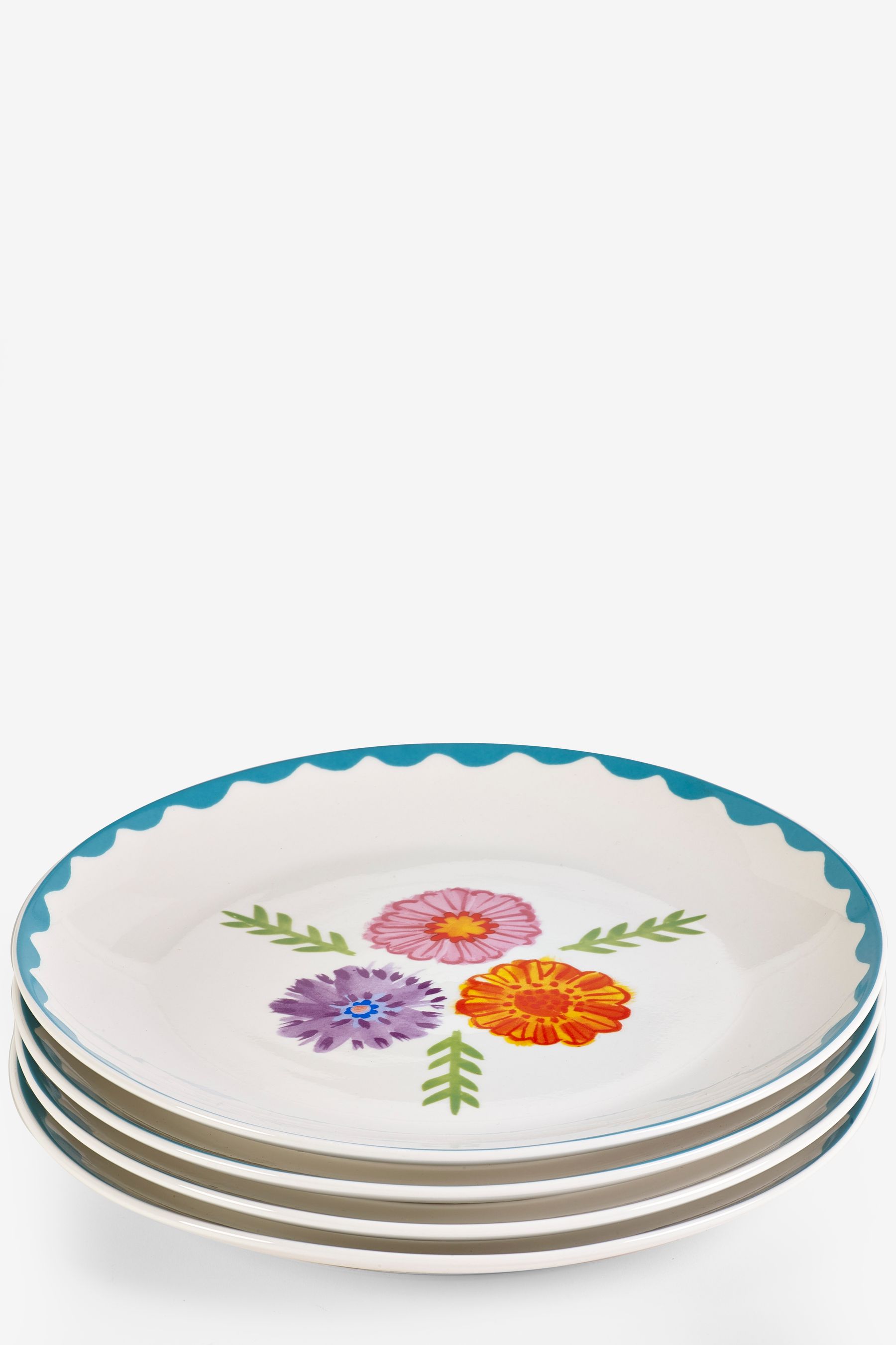 Buy Lucy Tiffney Floral Set of 4 Dinner plates Set of 4 Dinner Plates ...