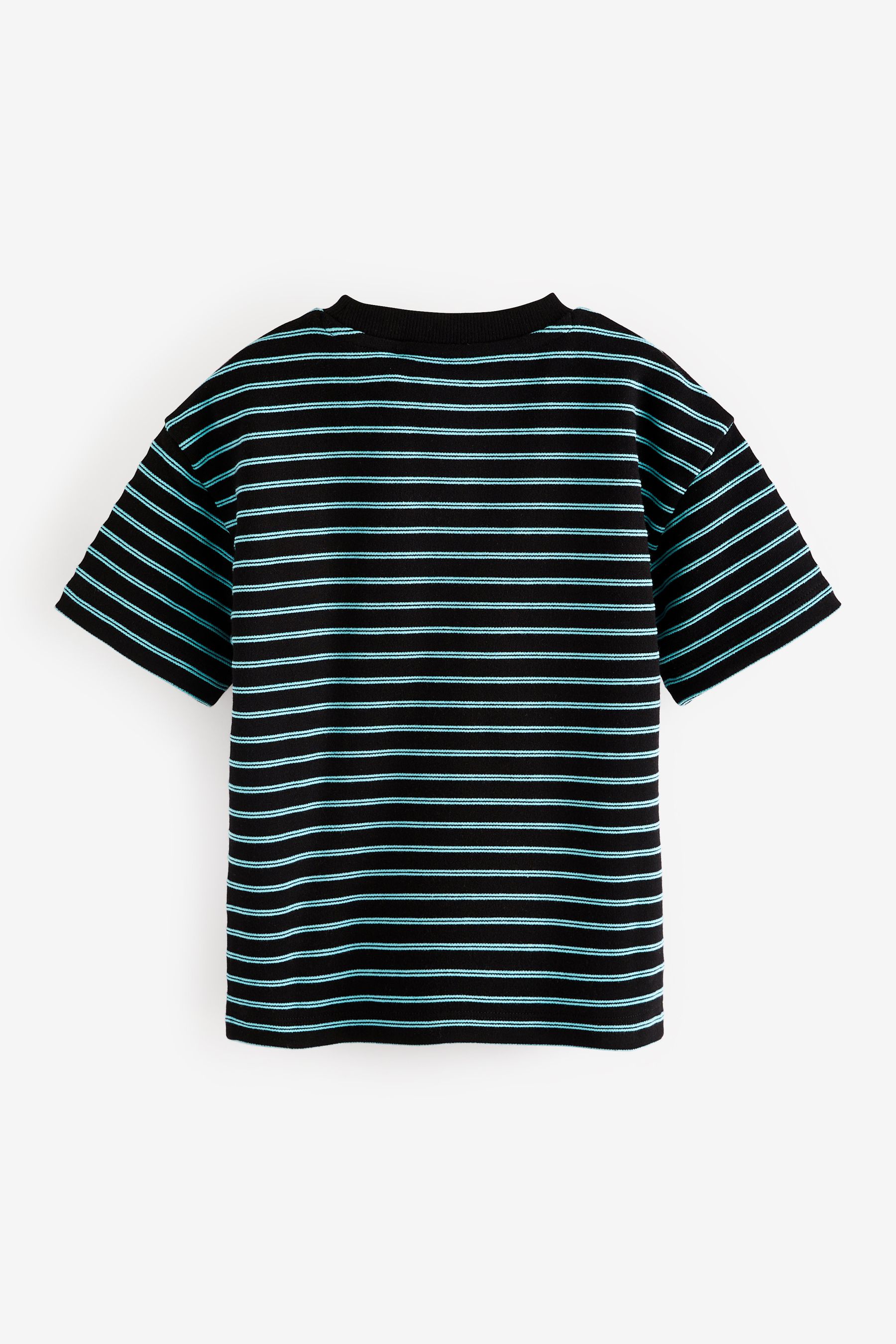 Buy Blue Stripe 100% Cotton Short Sleeve T-Shirts 5 Pack (3mths-7yrs ...
