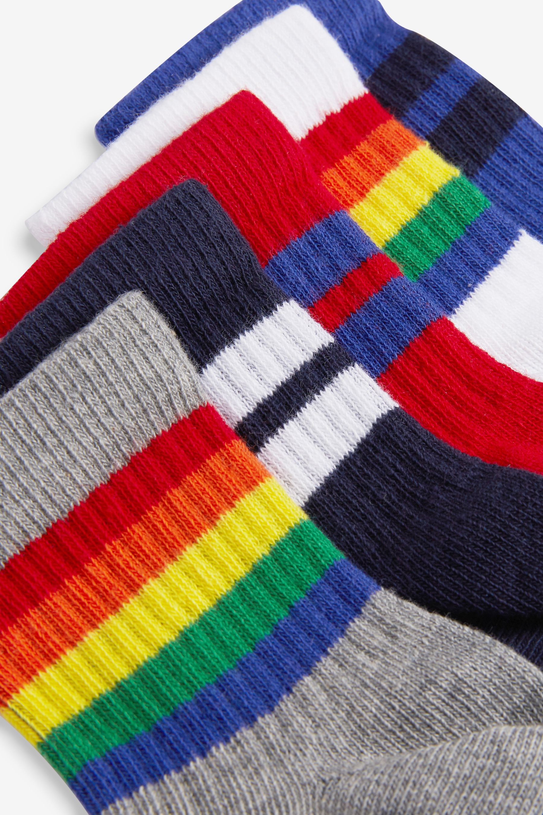 Buy Bright Cushioned Footbed Cotton Rich Ribbed Socks 5 Pack from Next ...