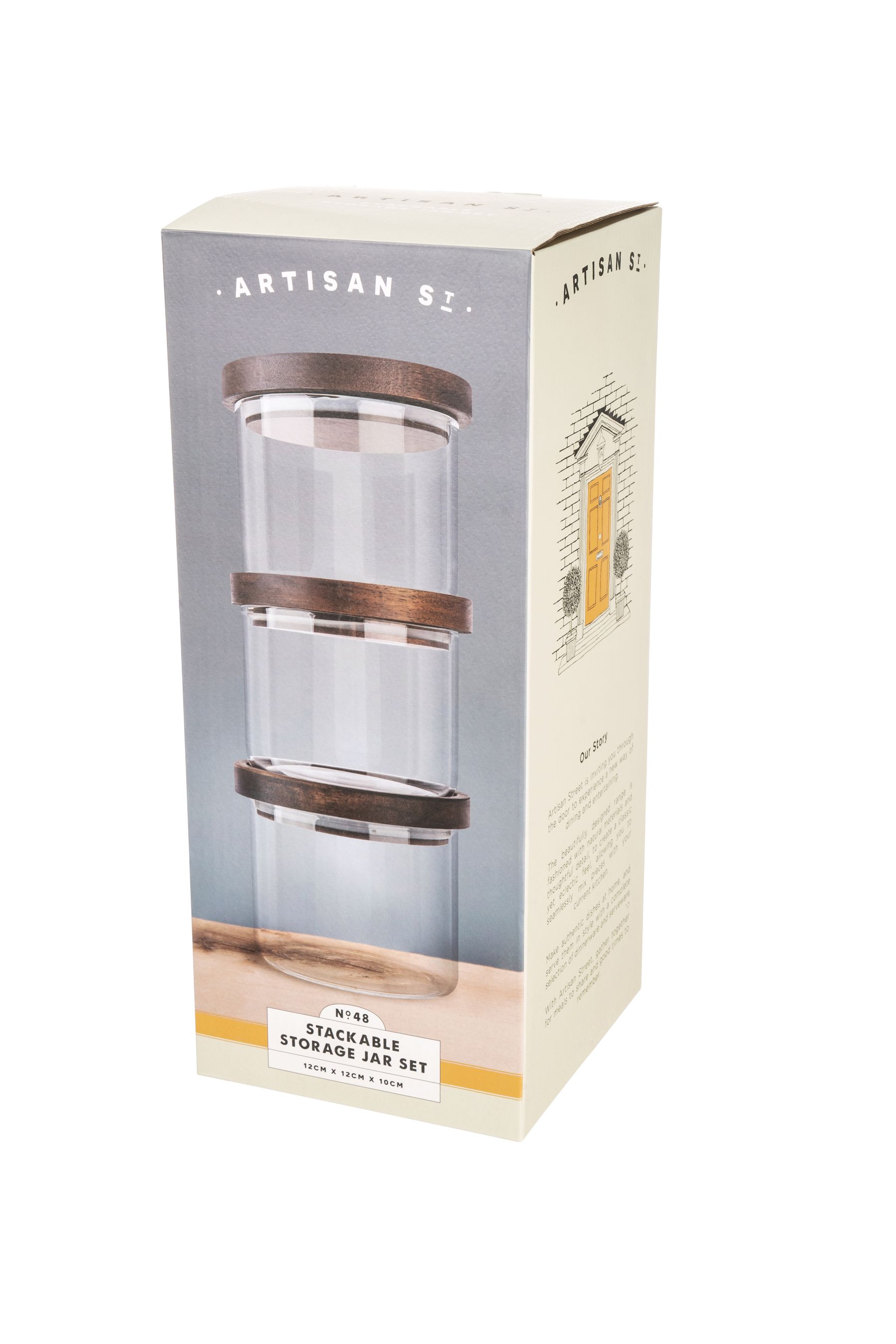 Buy Artisan Street Set of 3 Clear Stacking Storage Jar Set from the ...