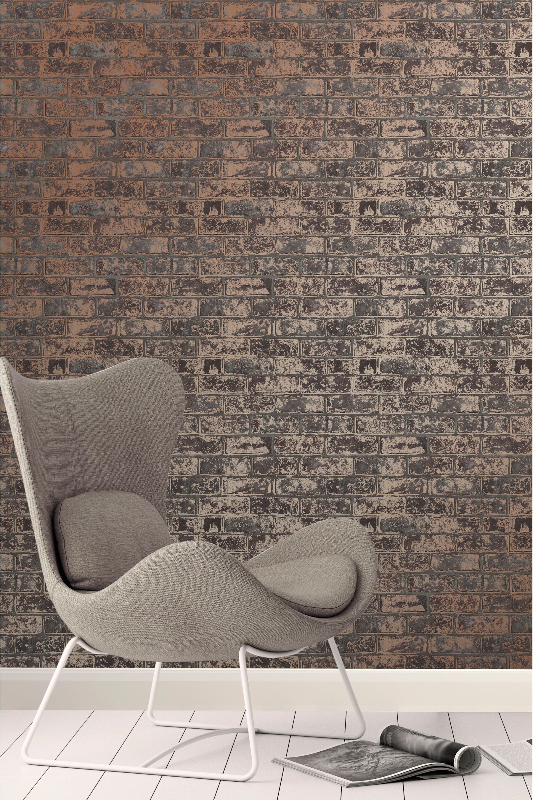 Buy Fine Décor Bronze Loft Brick Wallpaper from the Next UK online shop