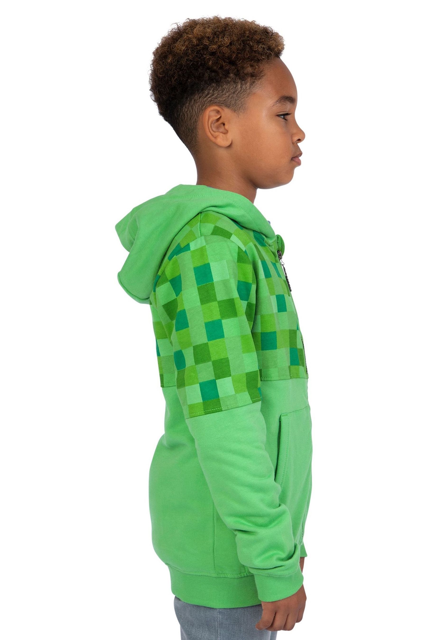 Buy Character Green Minecraft Zip Up 100% Cotton Hoodie from the Next ...